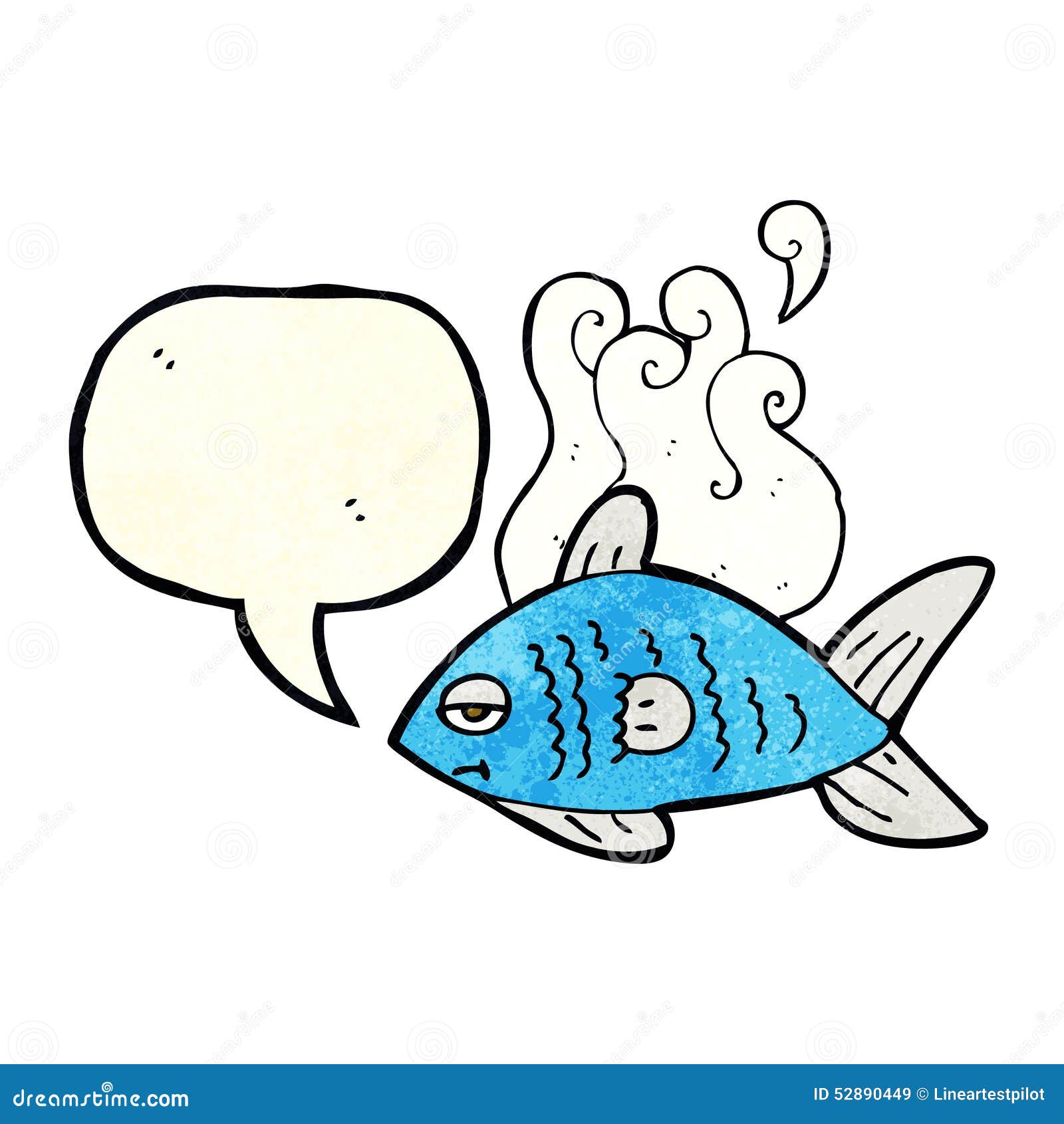 Cartoon Funny Fish with Speech Bubble Stock Illustration - Illustration ...