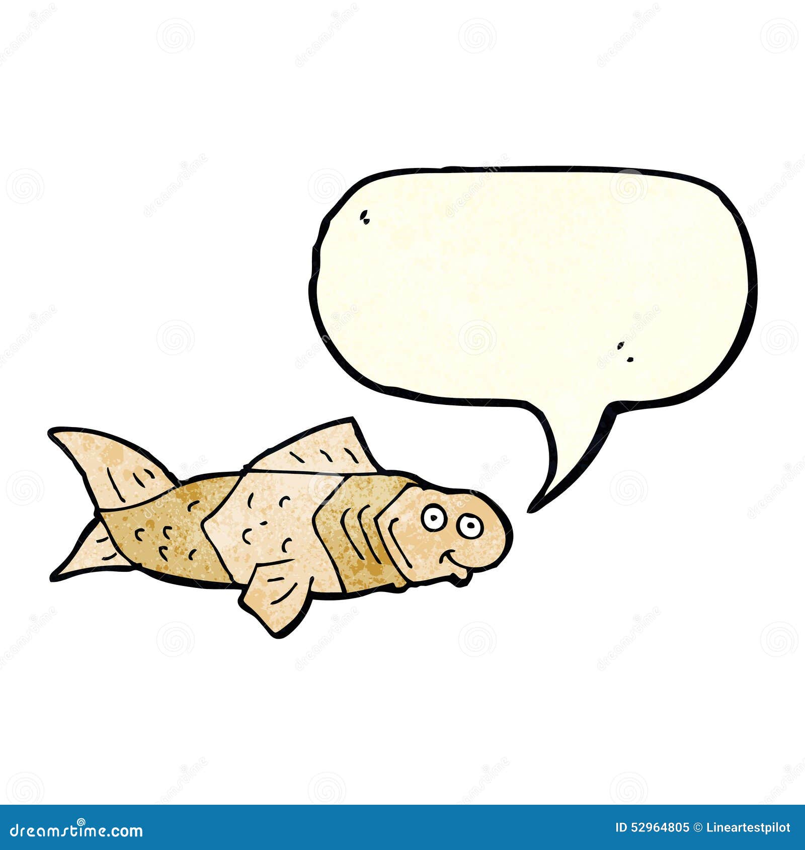 Cartoon Funny Fish with Speech Bubble Stock Illustration - Illustration ...