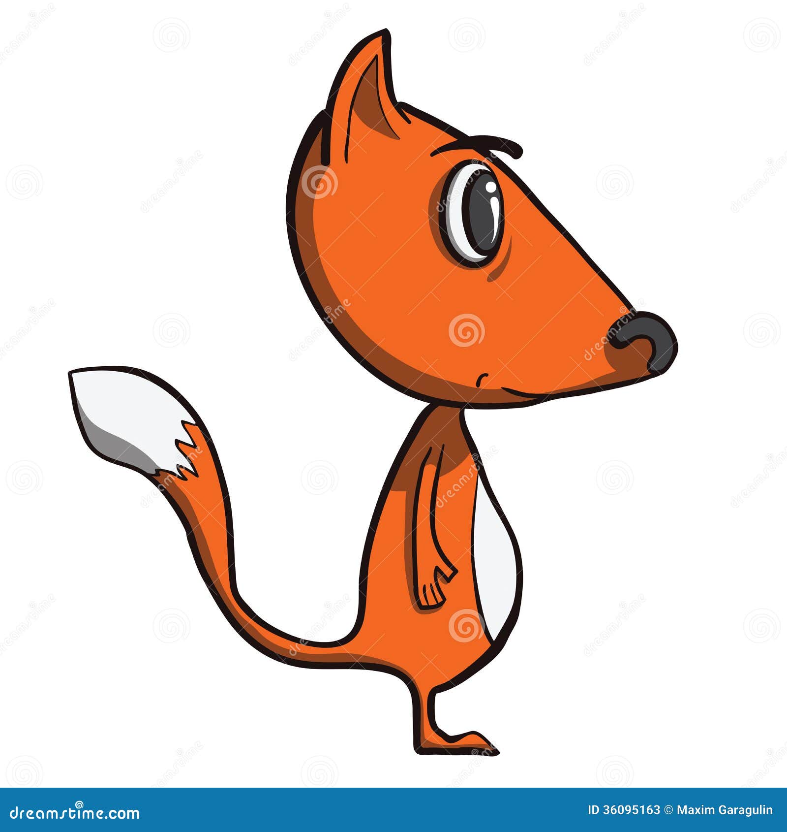 Cartoon Funny Fox. Vector Illustration Stock Vector - Illustration of ...