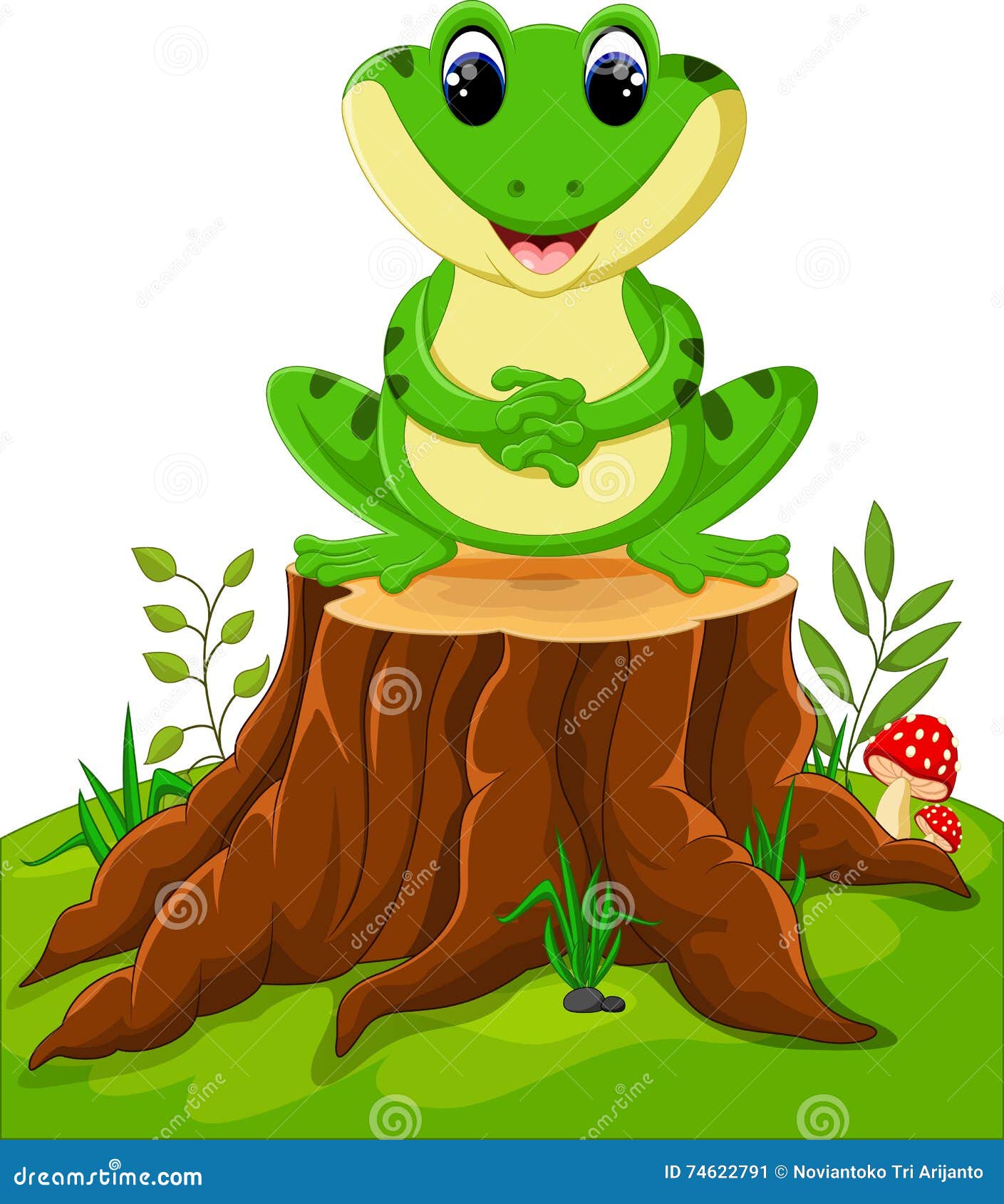 Cartoon funny frog stock vector. Illustration of cute - 74622791