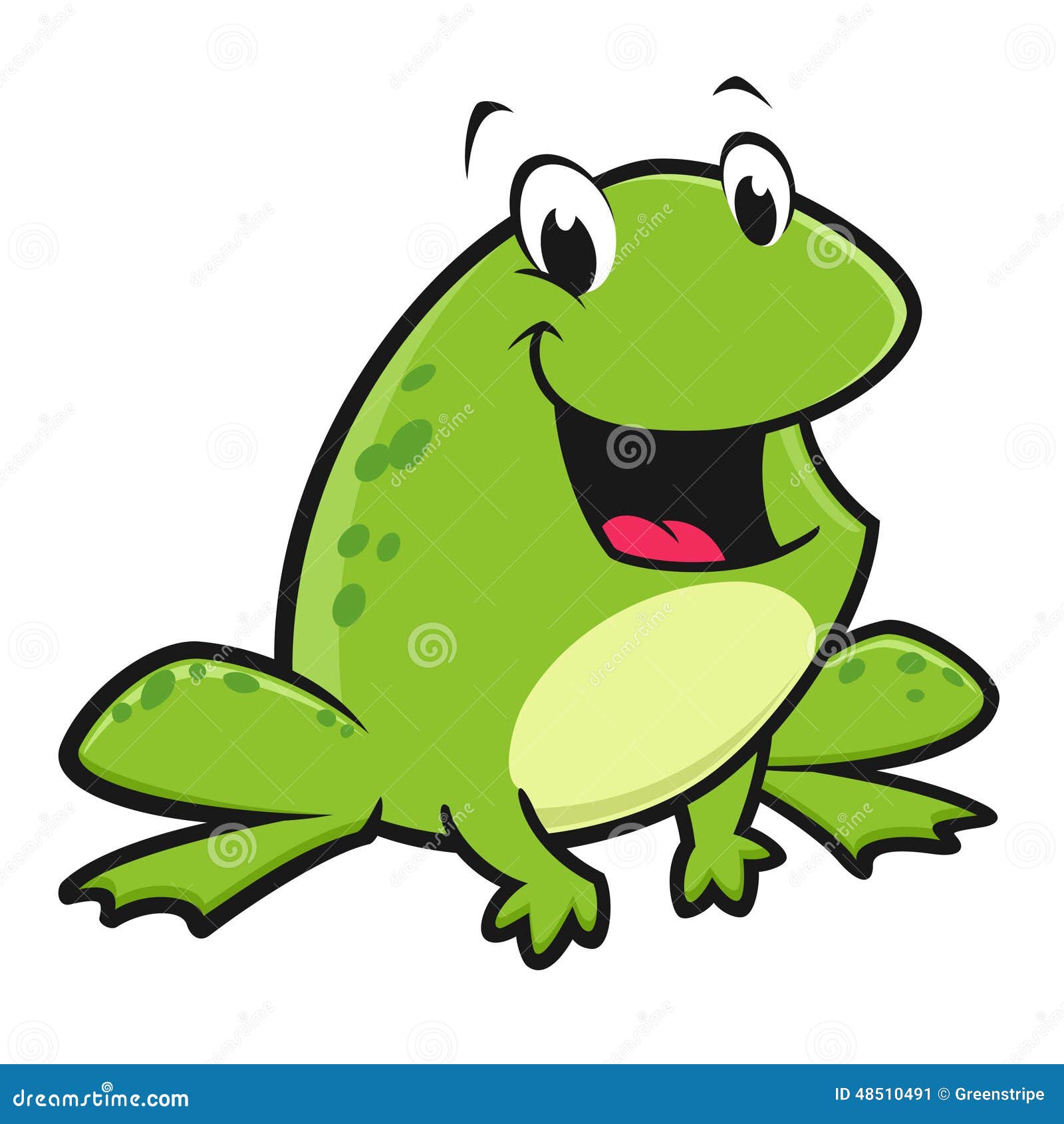 Cartoon Funny Frog stock vector. Illustration of smiling - 48510491