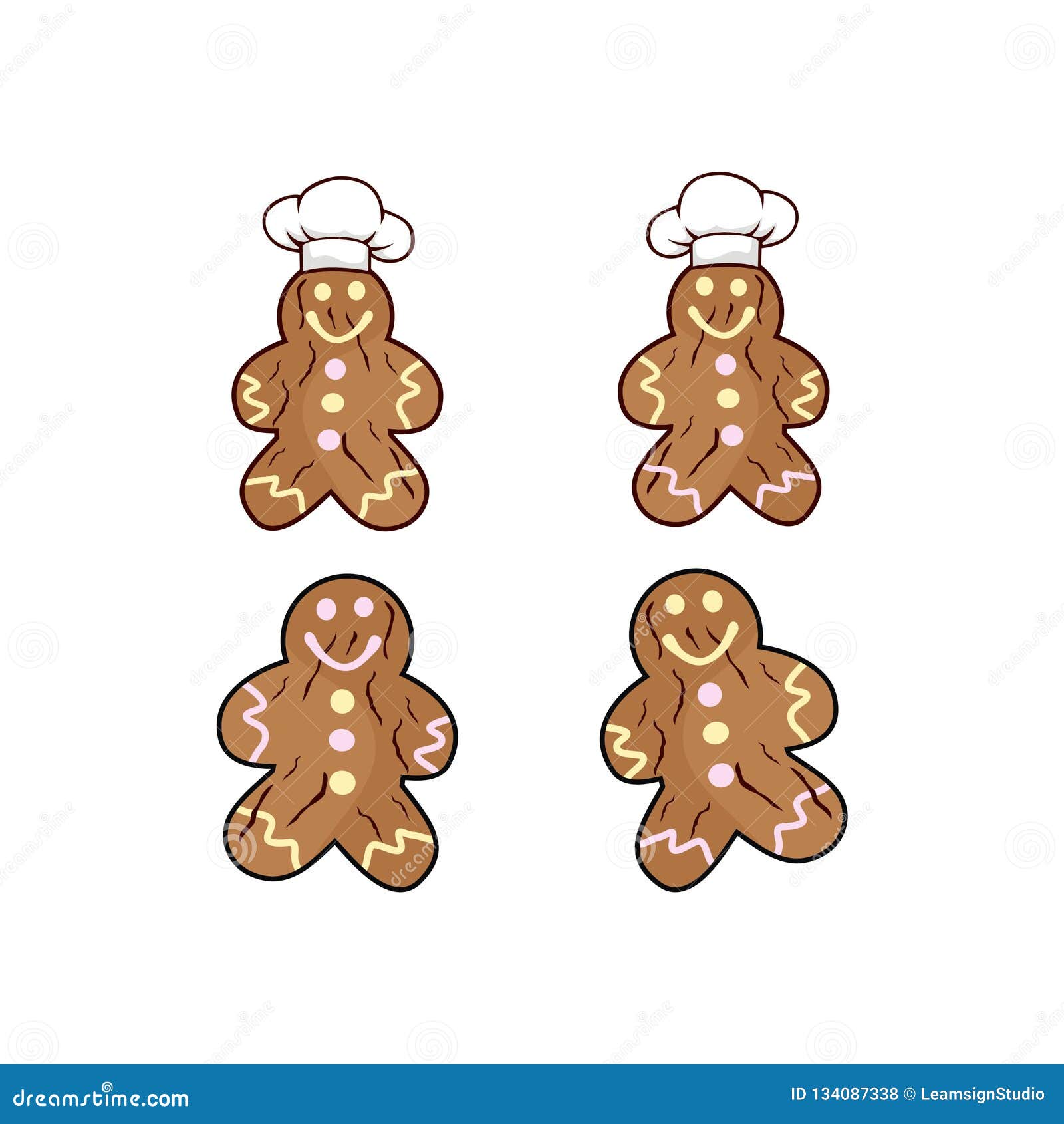Funny Gingerbread vector stock vector. Illustration of meal - 134087338