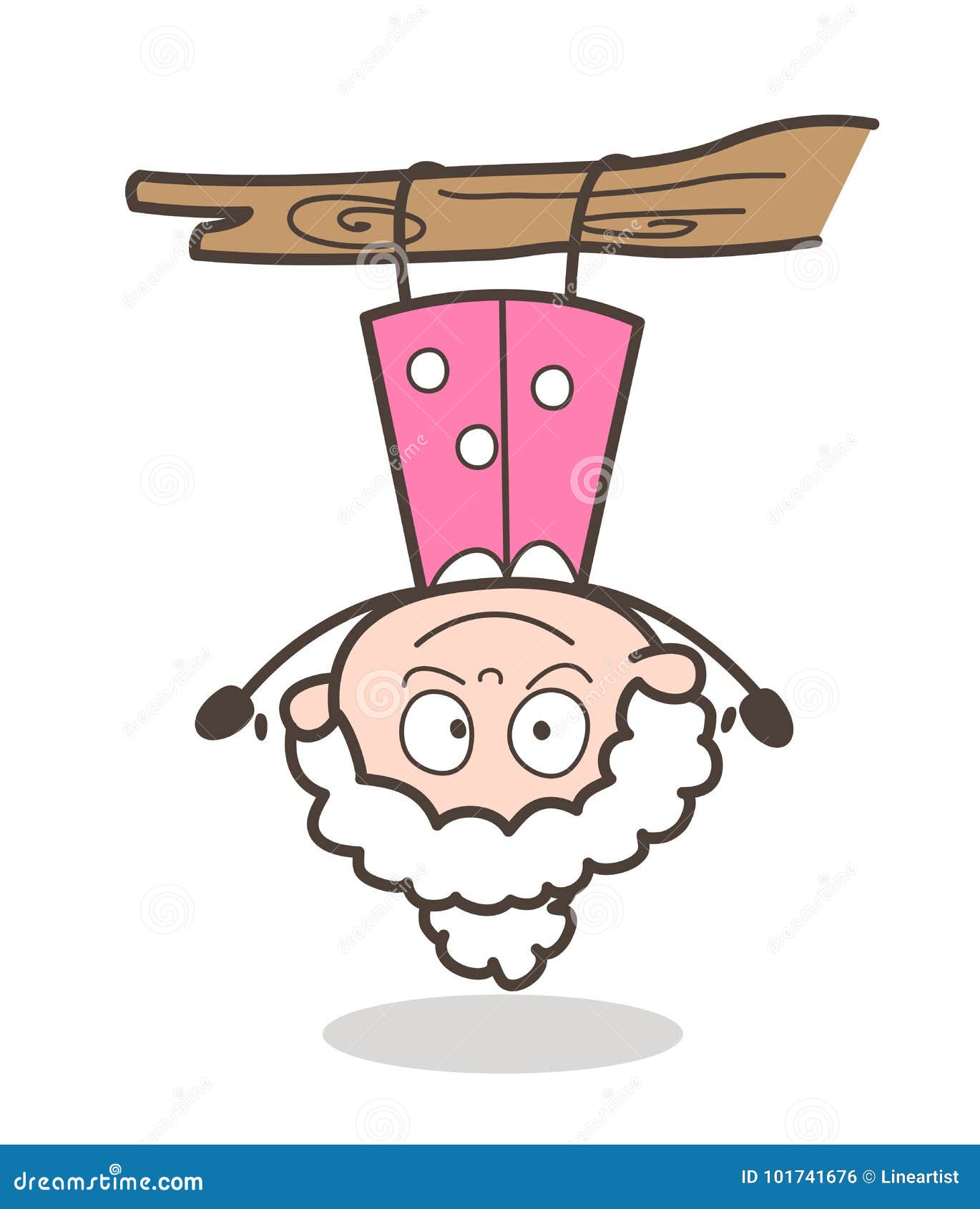 Cartoon Funny Granny Hanging Upside Down Vector Stock Illustration ...