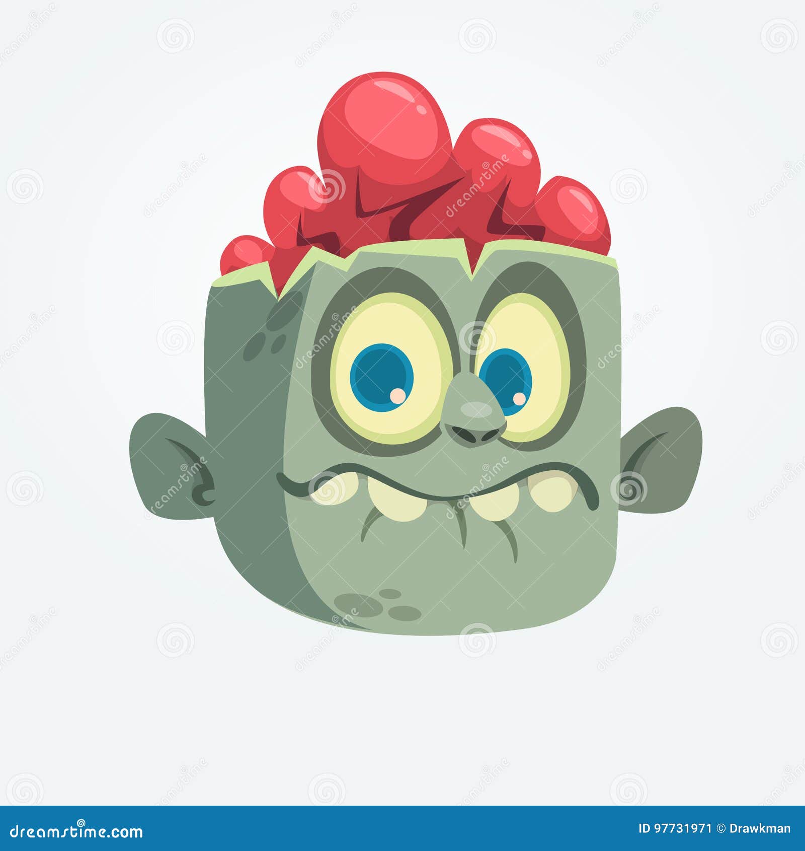 Funny Cartoon Zombie Head