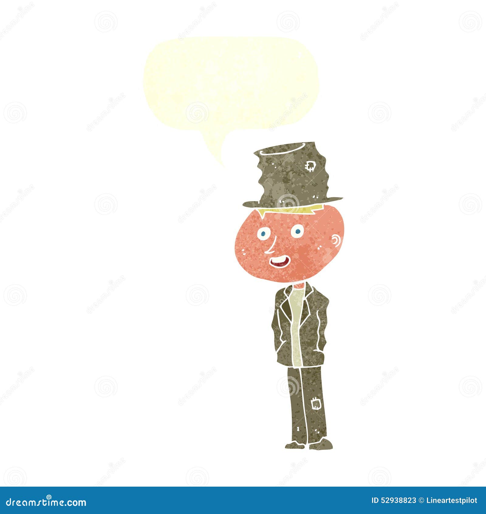 Cartoon Funny Hobo Man with Speech Bubble Stock Illustration ...