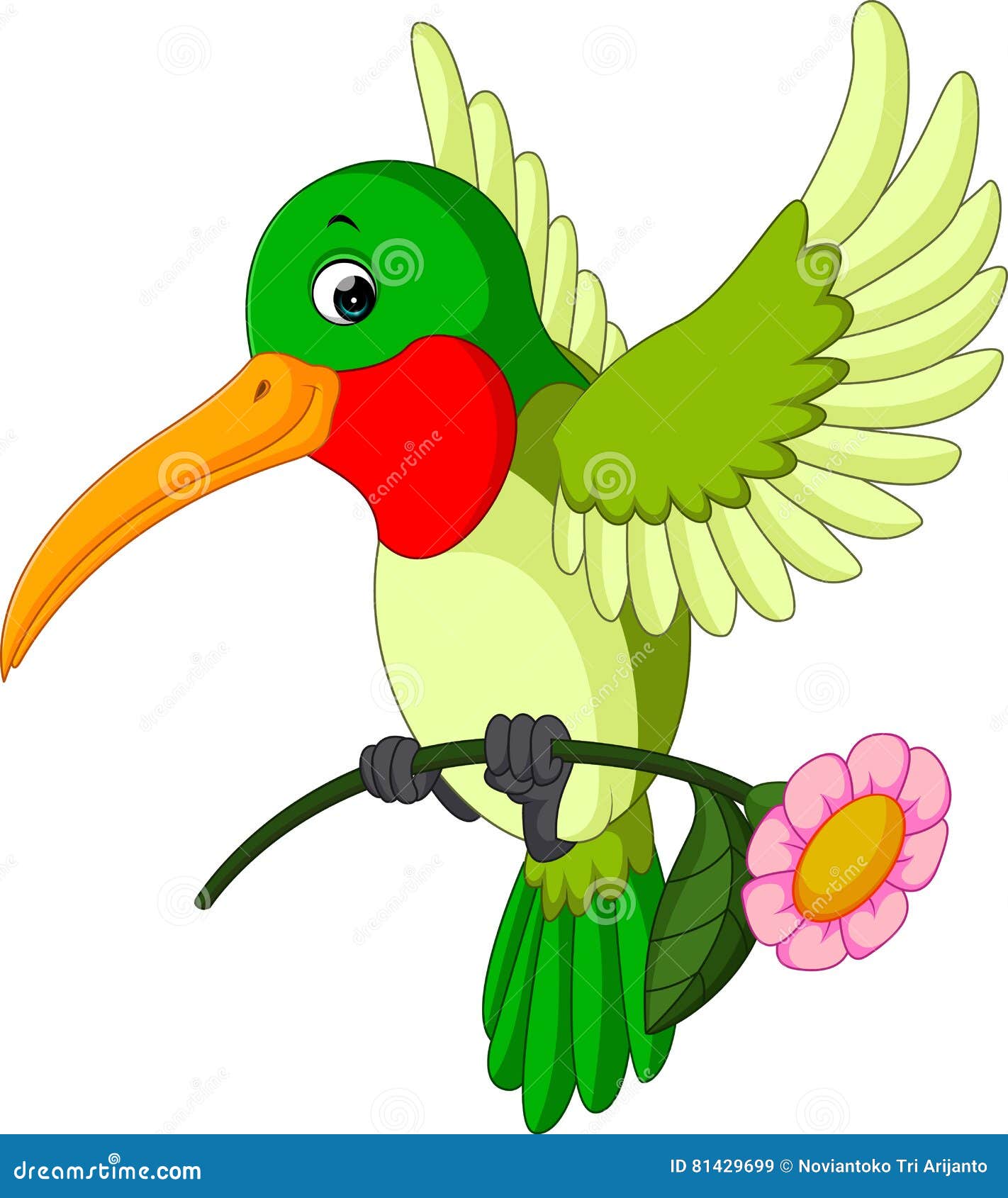 Cartoon funny hummingbird stock vector. Illustration of birds - 81429699