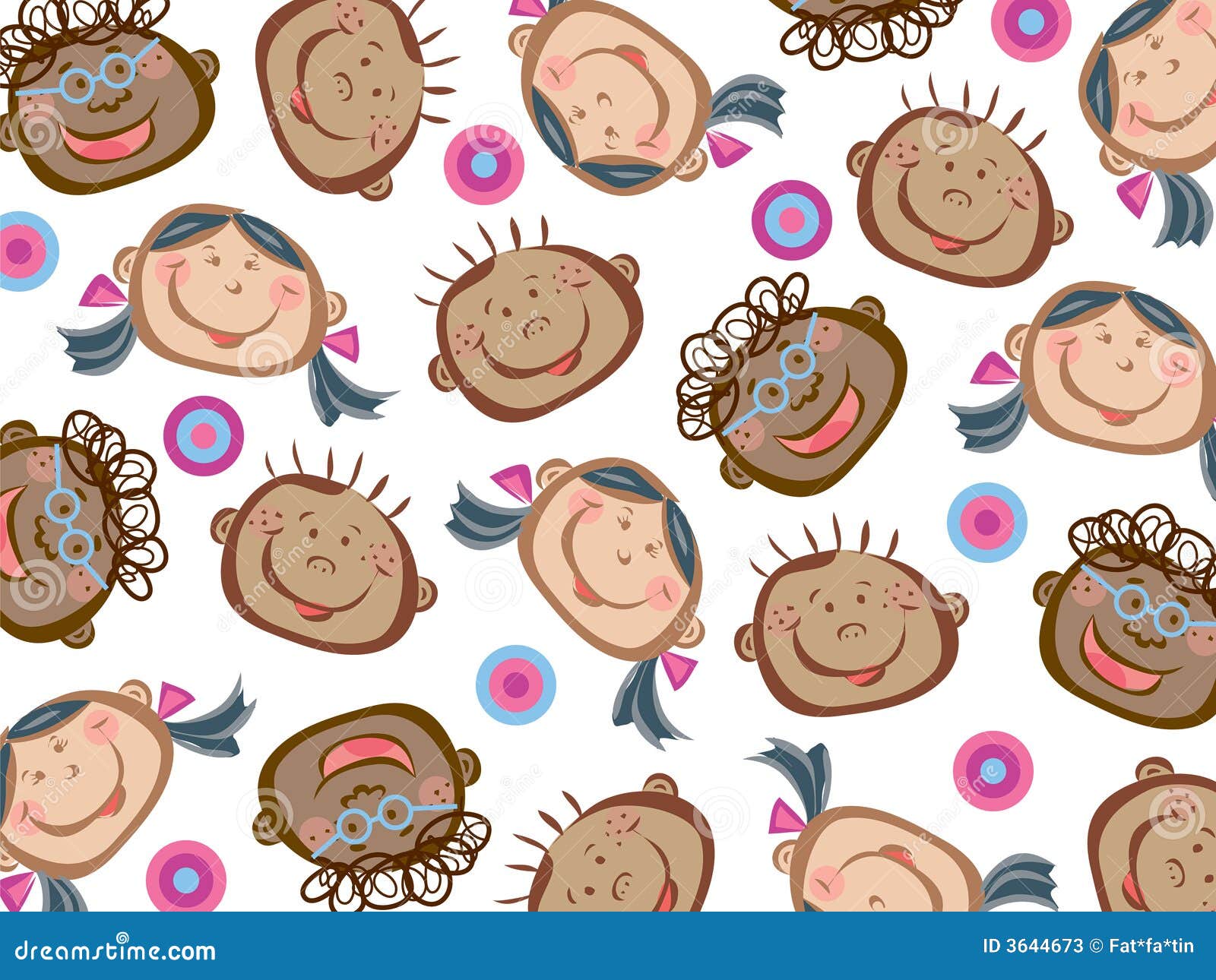 Cartoon funny kids pattern stock vector. Illustration of element - 3644673