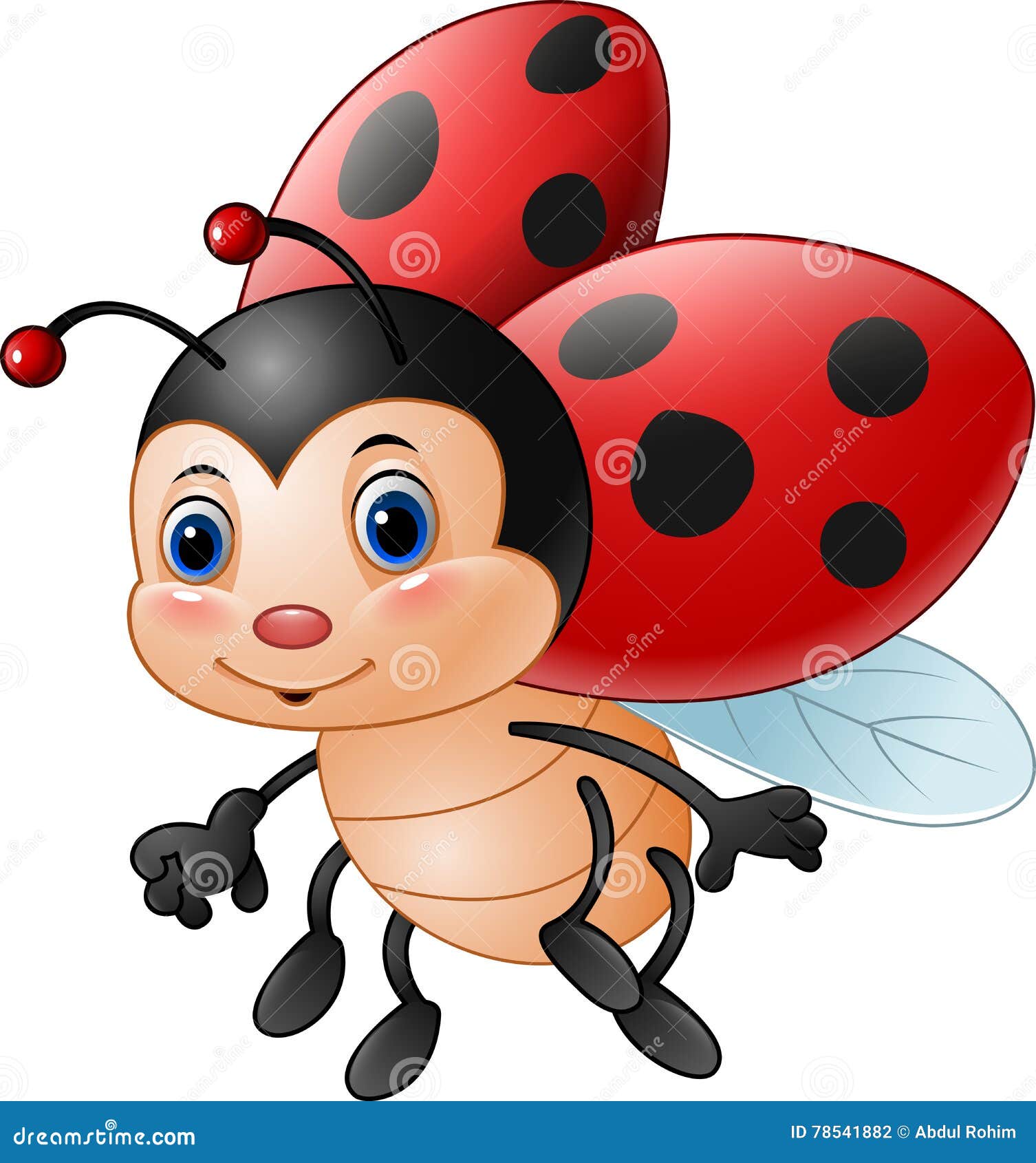 Cartoon Funny Ladybug Vector Illustration | CartoonDealer.com #78541882