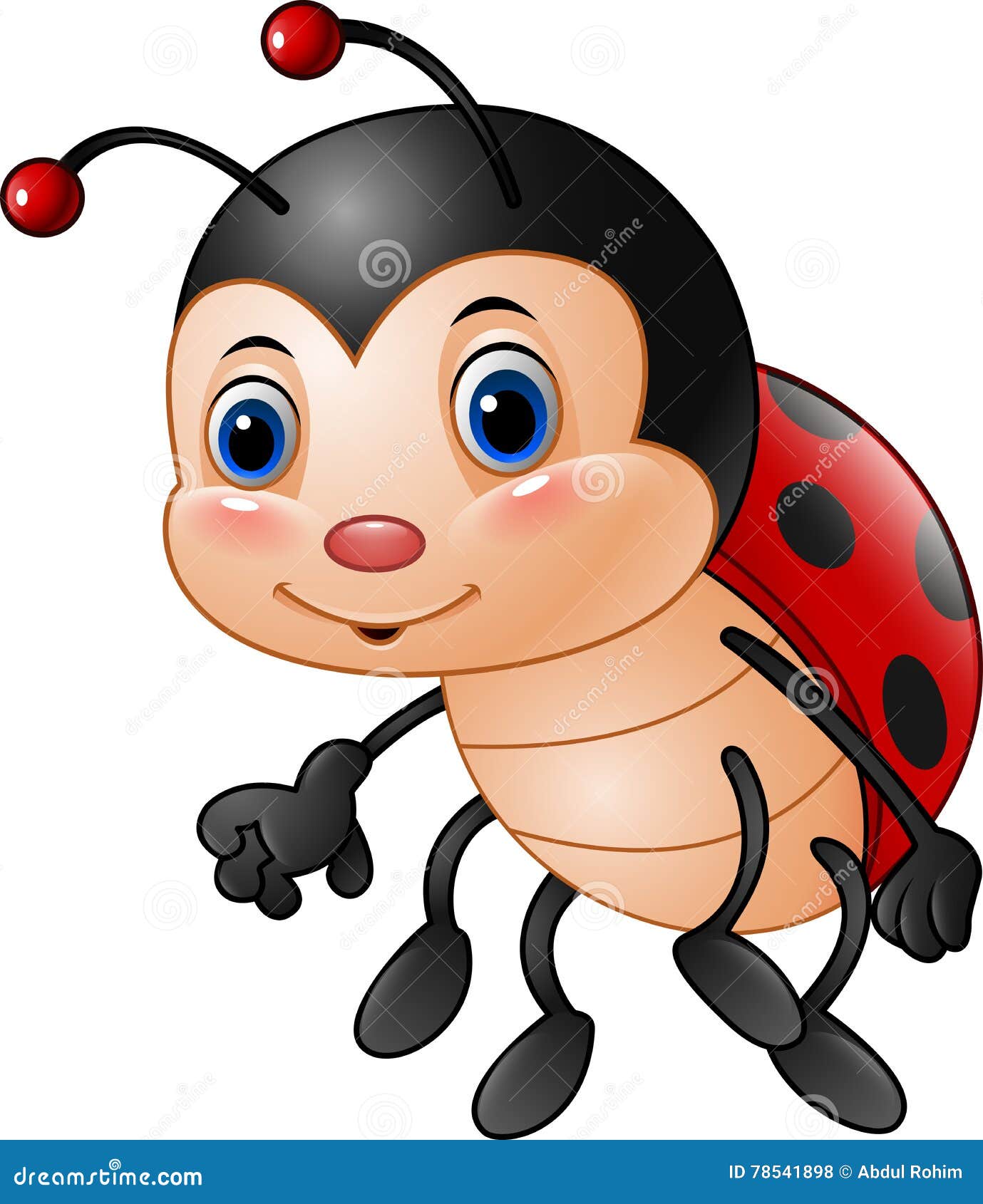 Cartoon funny ladybug stock vector. Illustration of insect - 78541898