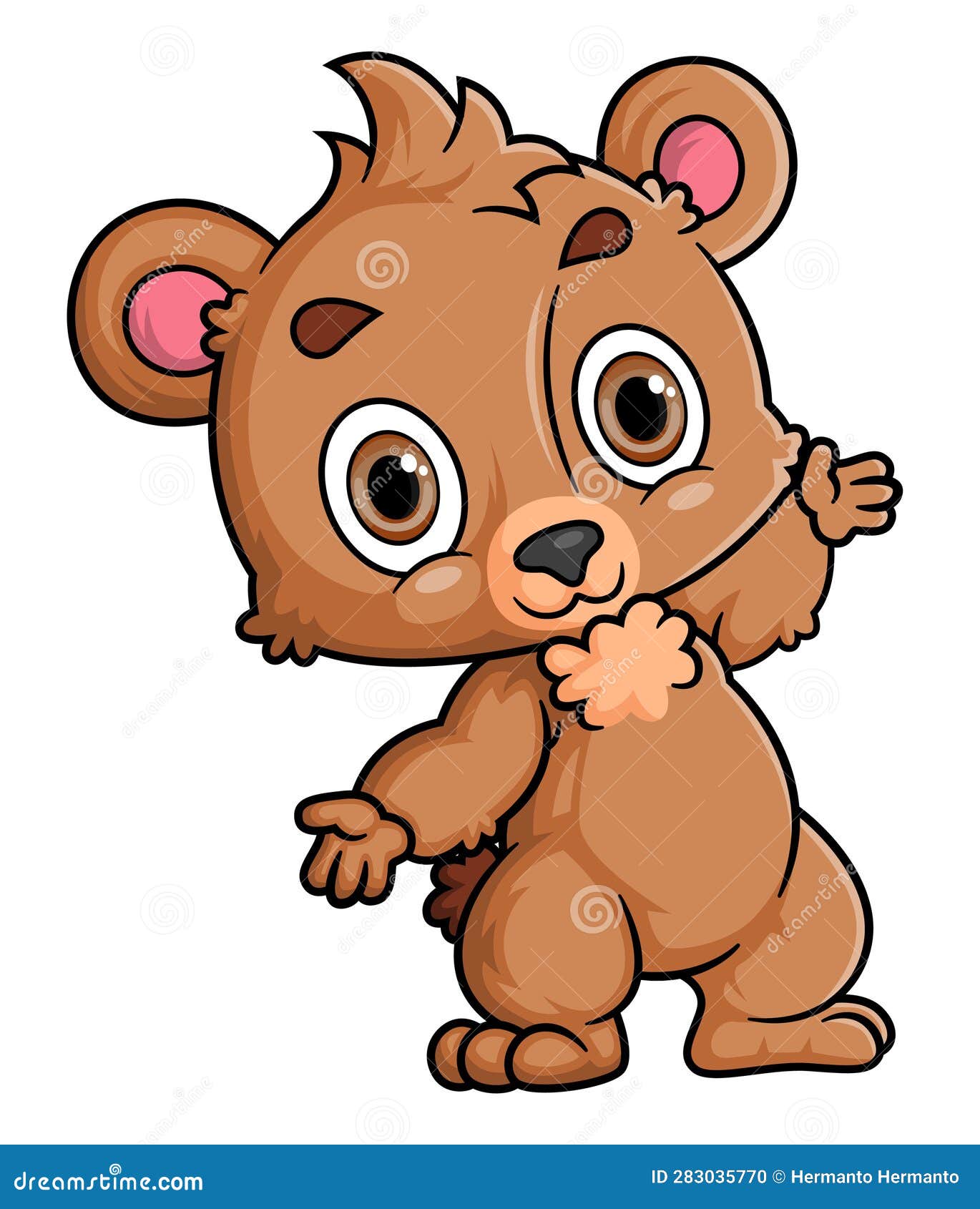 Cartoon Funny Little Bear Posing Stock Vector - Illustration of design ...