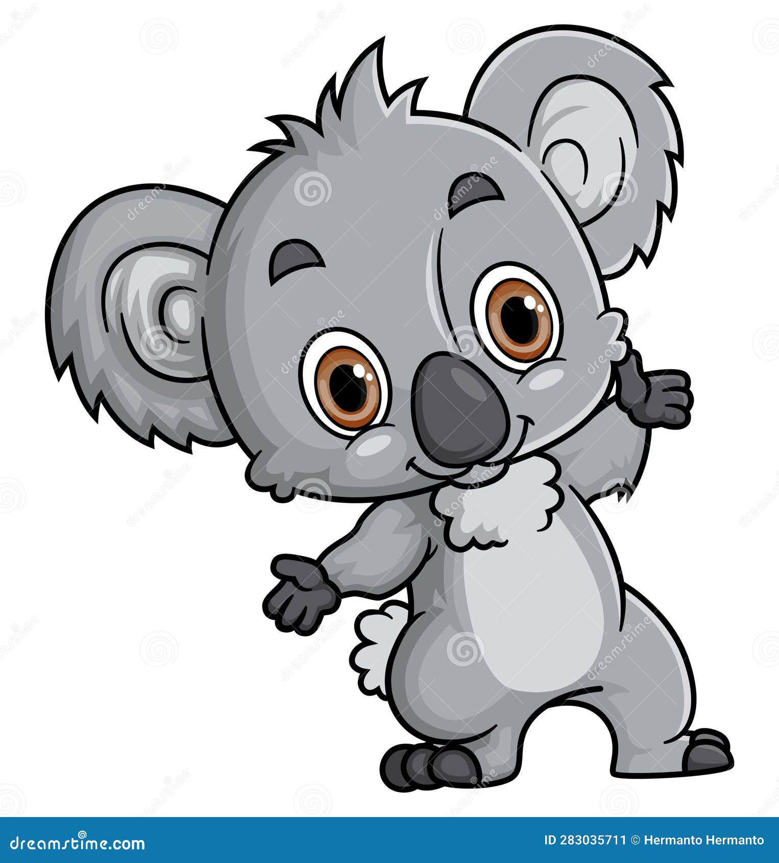 Cartoon Funny Little Koala Posing Stock Vector - Illustration of jungle ...