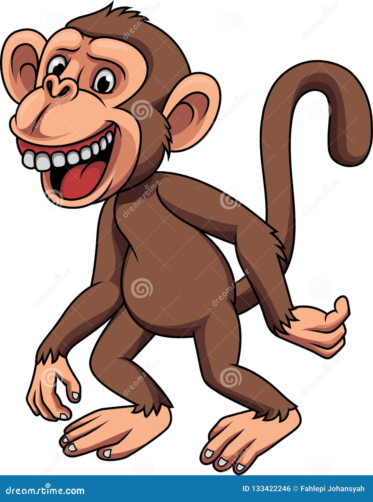 Cartoon Funny Little Monkey Stock Vector - Illustration of isolated ...