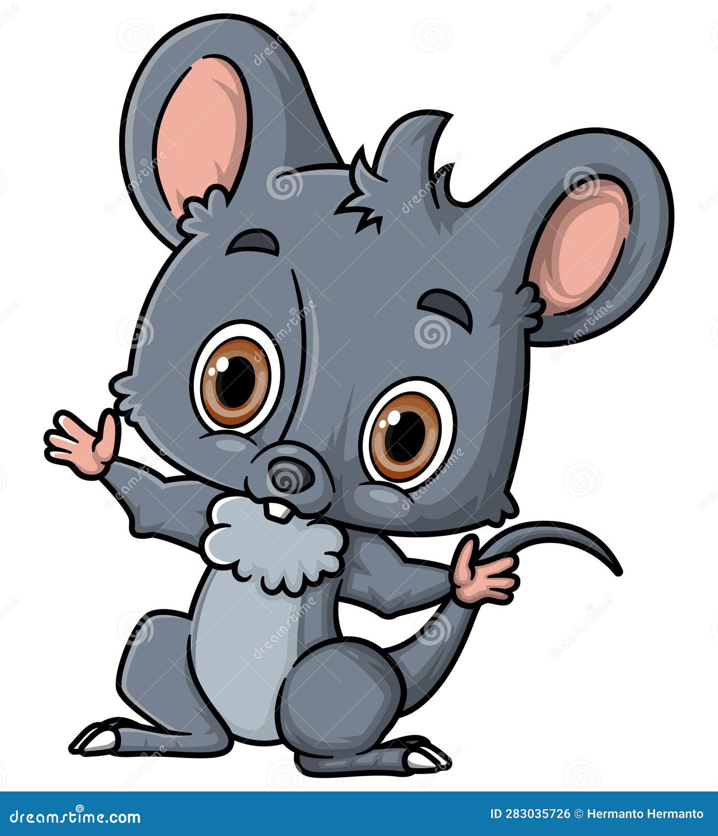 Cartoon Funny Little Mouse Posing Stock Vector - Illustration of happy ...