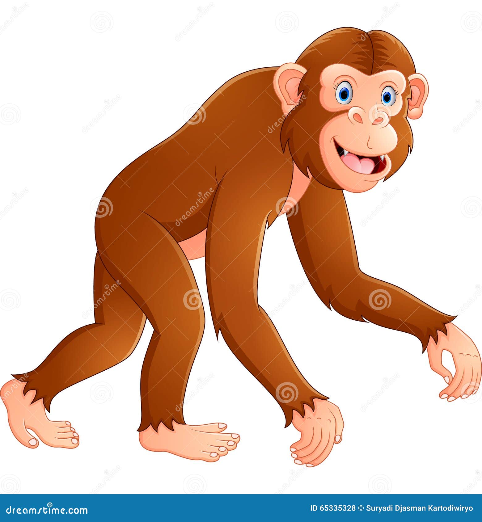 Cartoon funny monkey stock vector. Illustration of mammal - 65335328