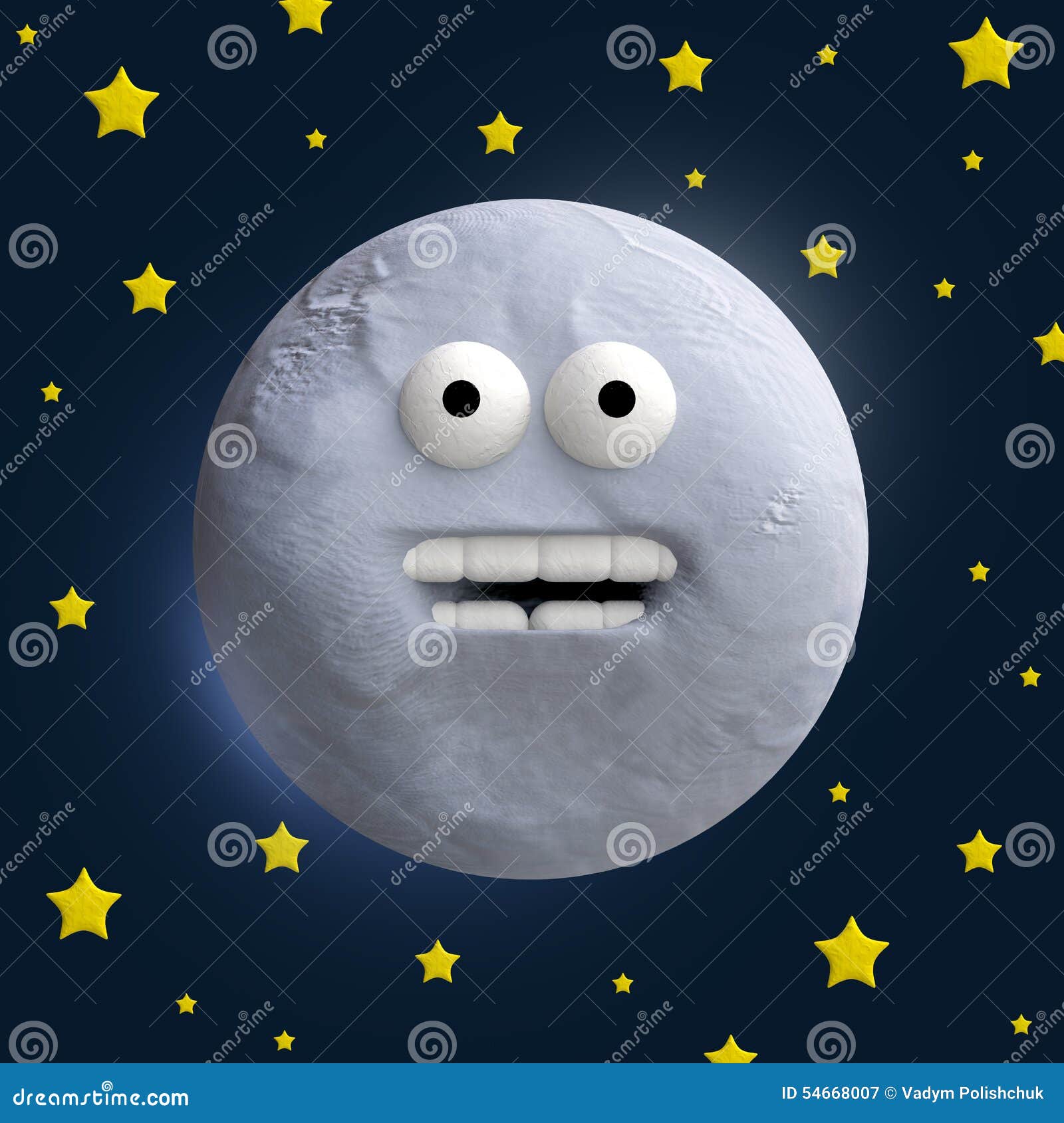 Cartoon Funny Planet Plasticine or Clay. Stock Illustration ...