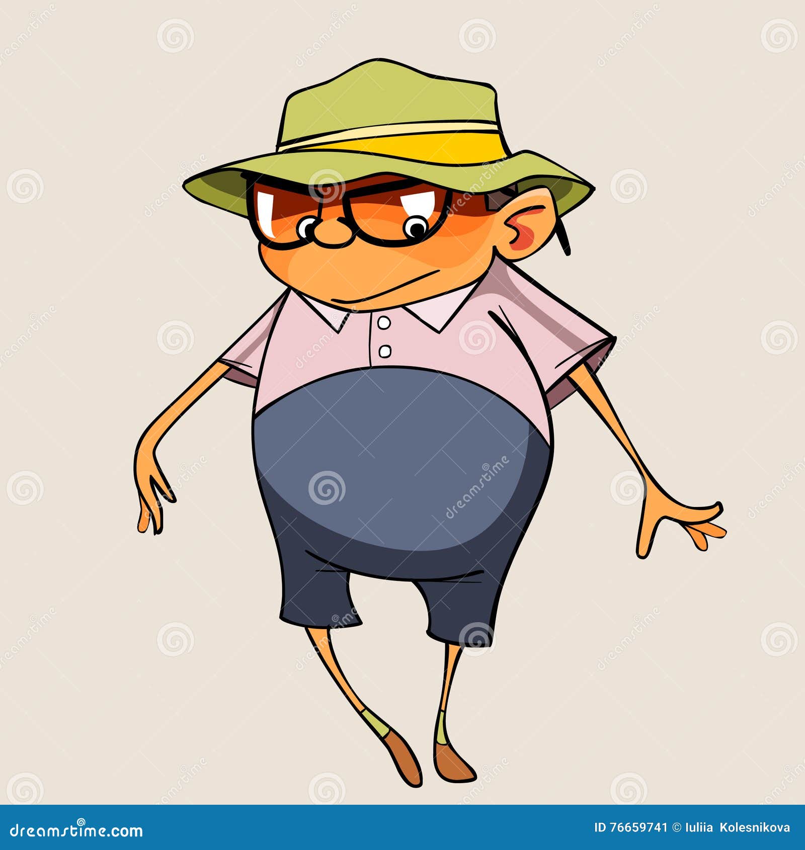 Cartoon Funny Pot-bellied Man Stock Vector - Illustration of staring ...