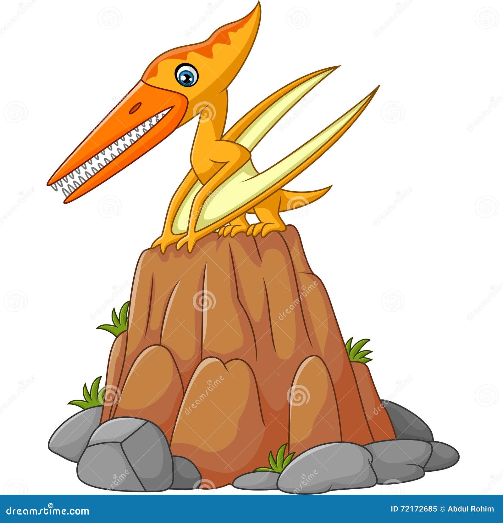 Cartoon funny pterodactyl stock vector. Illustration of dino - 72172685
