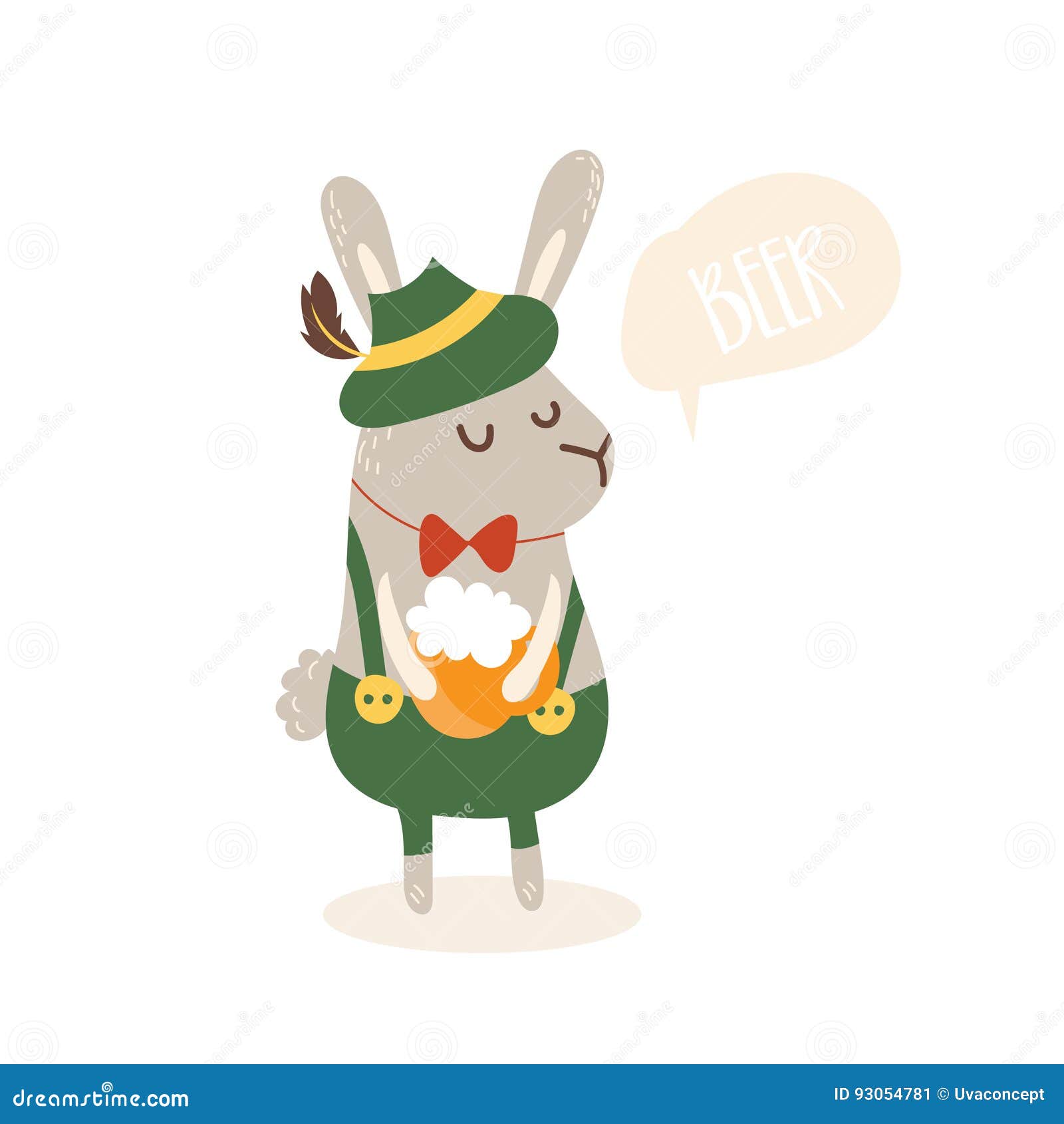 Cartoon Funny Rabbit with Beer and Germany Costume. Stock Vector ...