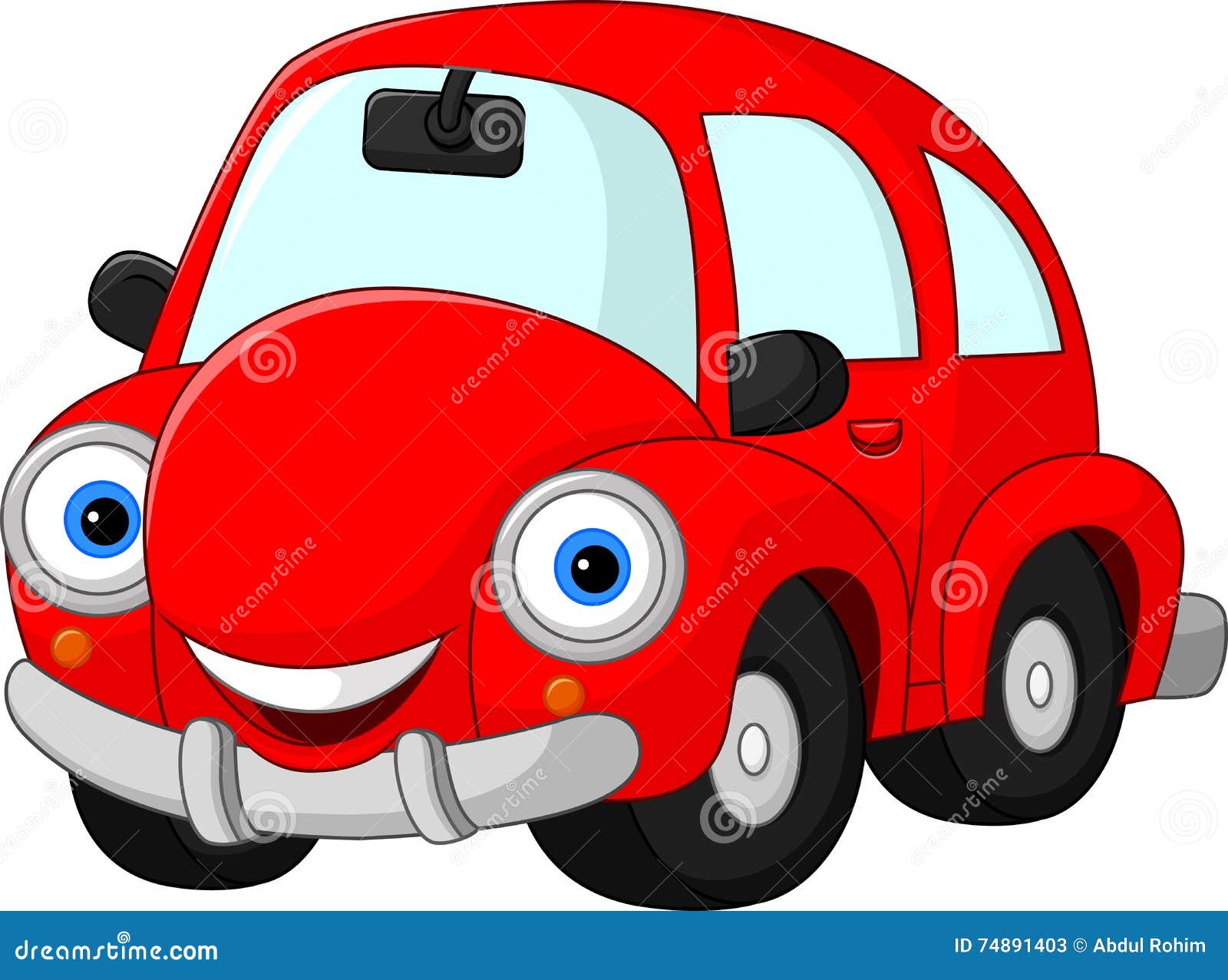 Funny Blue Car Cartoon Cartoon Vector | CartoonDealer.com #32016193