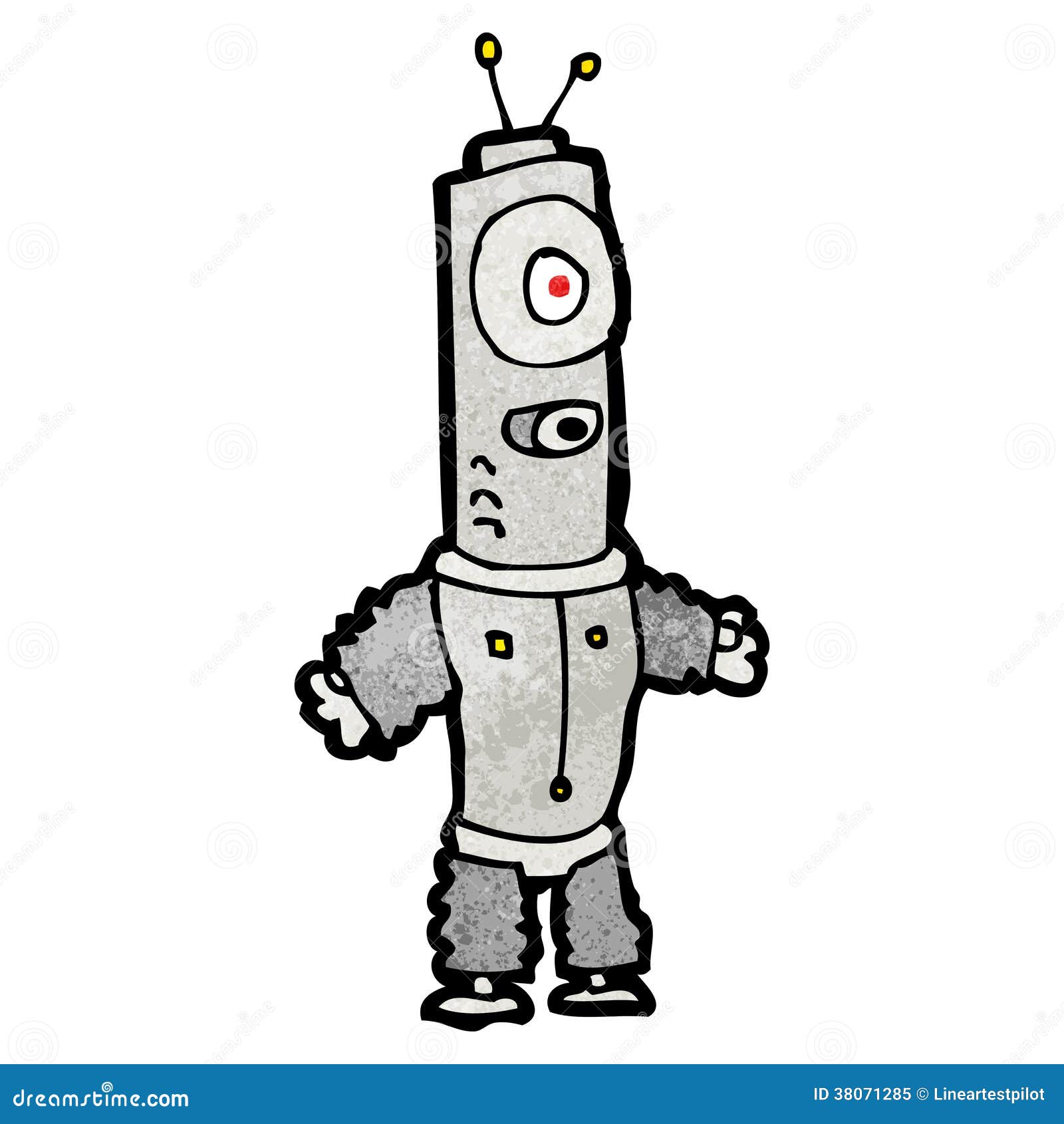 Cartoon funny robot stock illustration. Illustration of artwork - 38071285