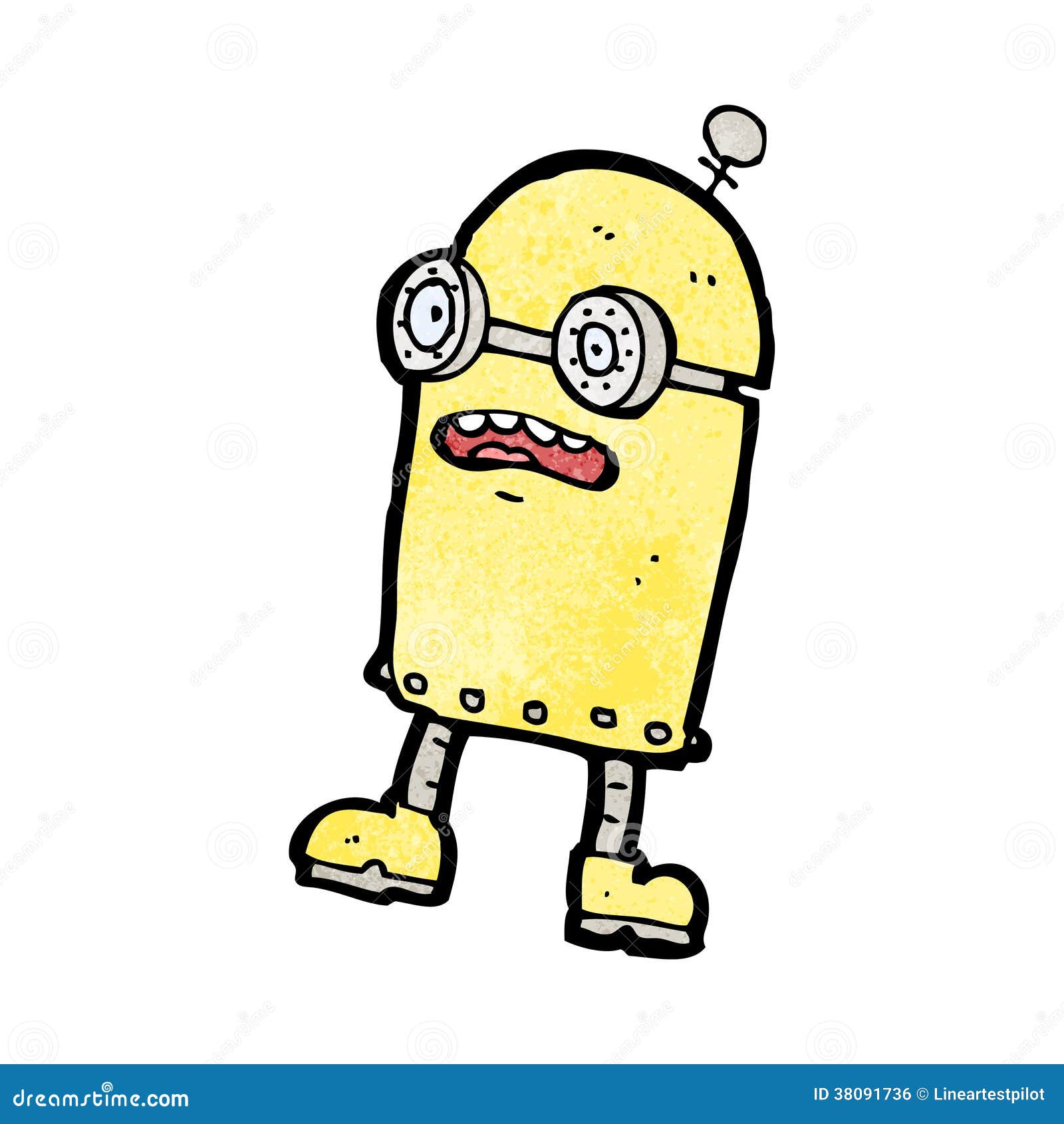 Cartoon funny robot stock vector. Illustration of hand - 38091736