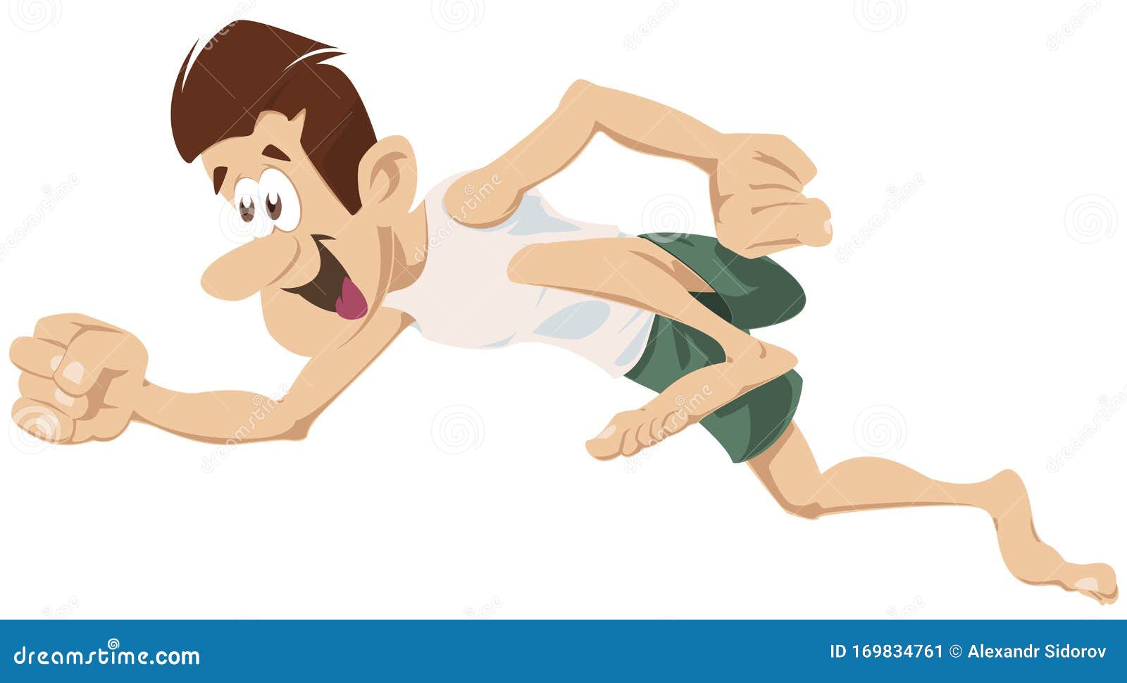 Cartoon Funny Running Man. Vector. Stock Illustration Stock Vector ...