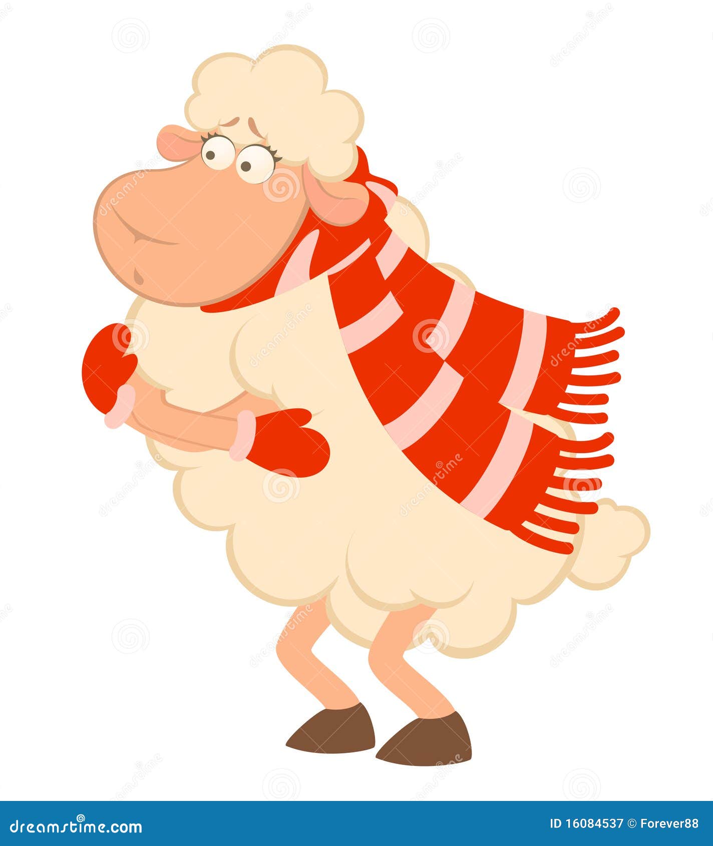 Cartoon funny sheep stock vector. Illustration of freezes - 16084537
