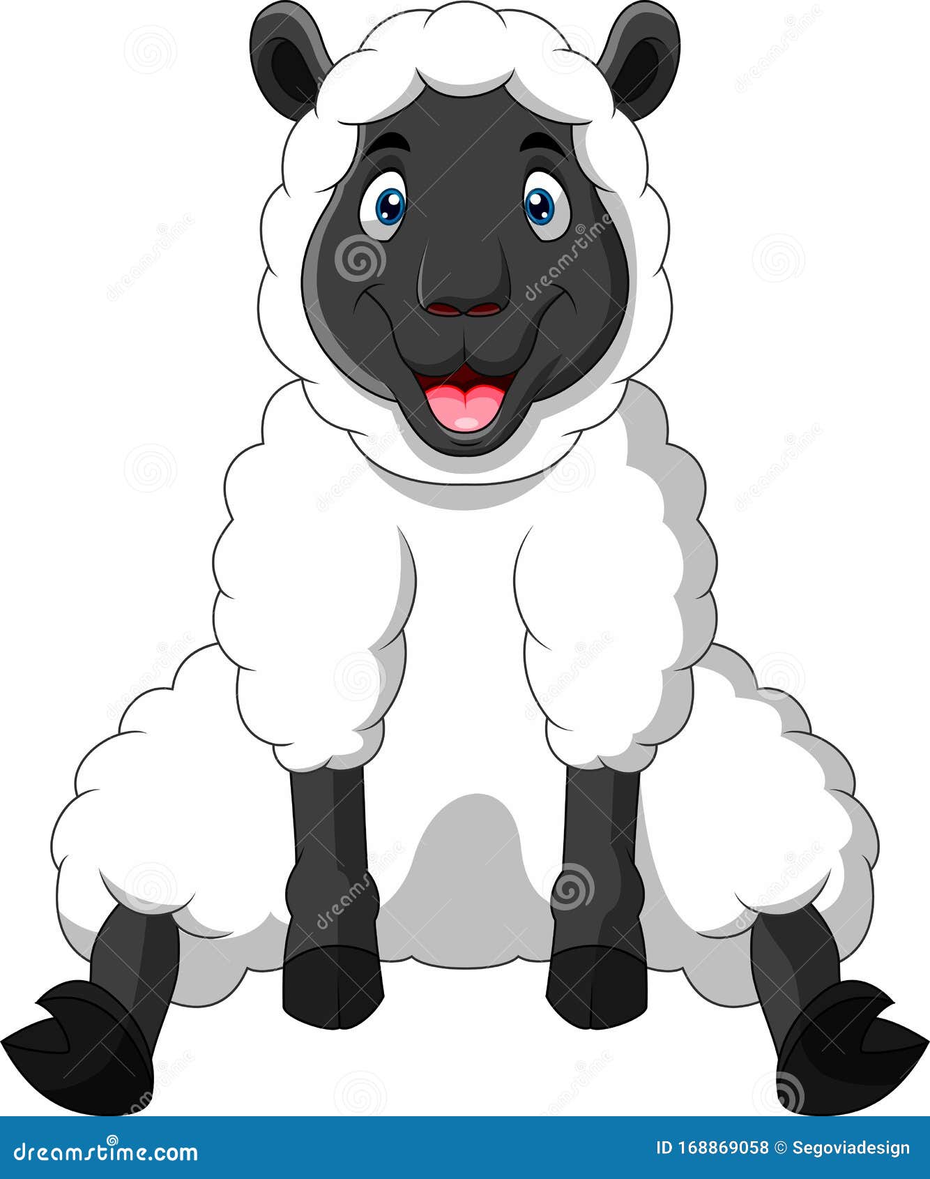 Cartoon Funny Sheep a Smile Stock Vector - Illustration of domestic ...