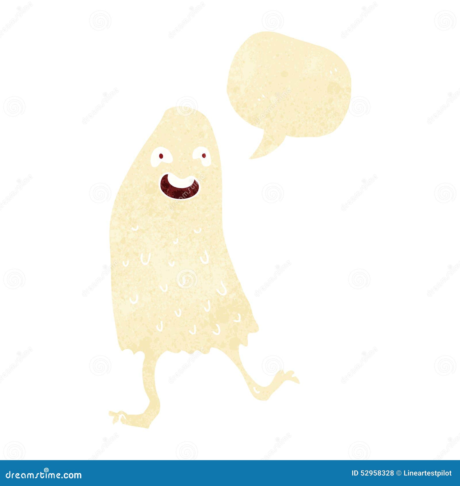 Cartoon Funny Slime Monster with Speech Bubble Stock Illustration ...