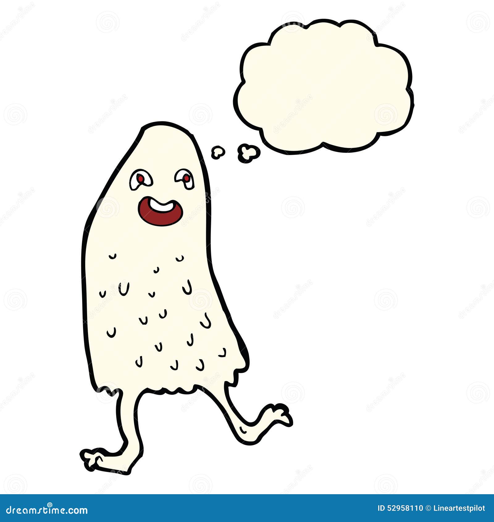 Cartoon Funny Slime Monster with Thought Bubble Stock Illustration ...