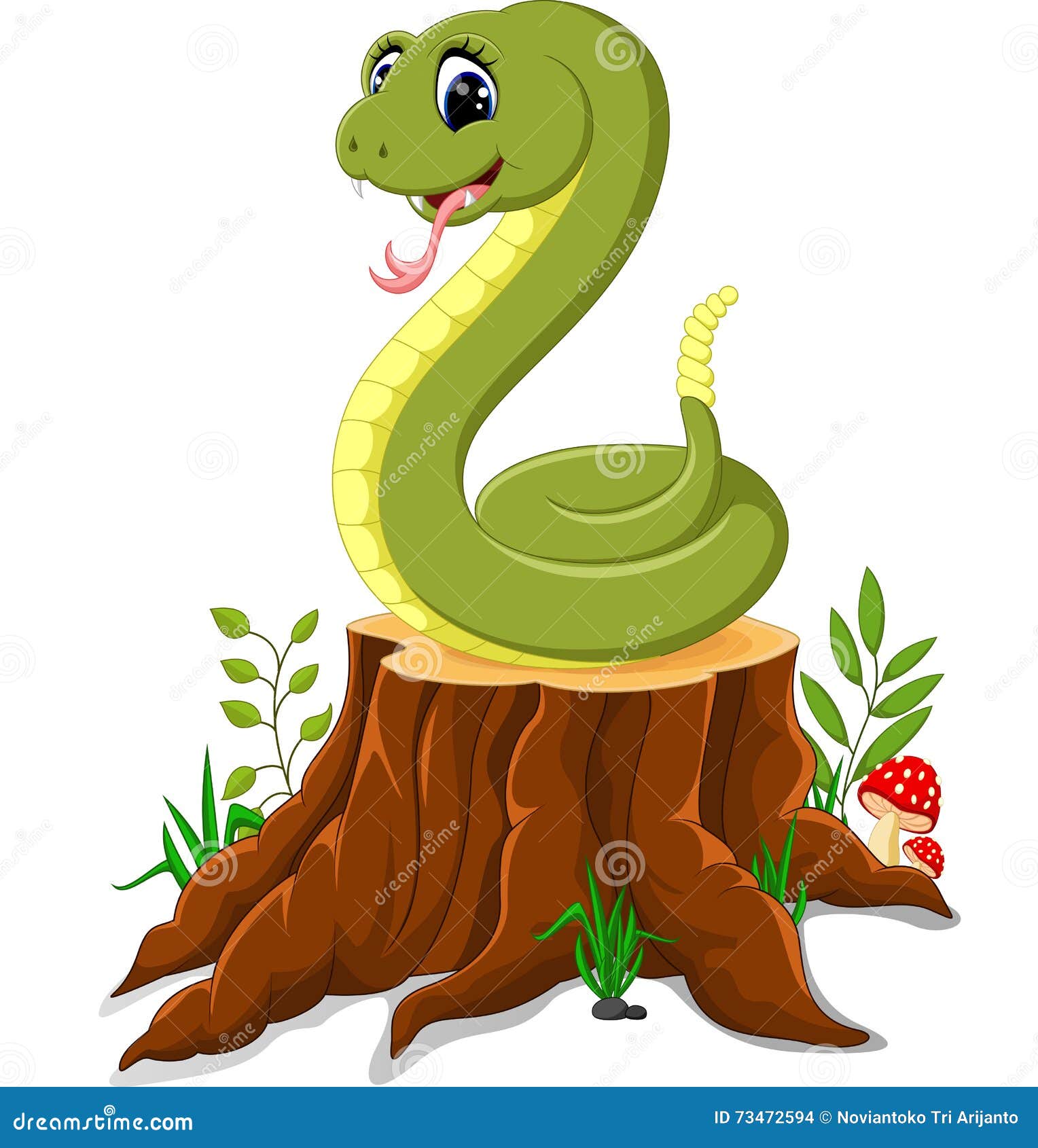 Cartoon funny snake stock vector. Illustration of danger - 73472594