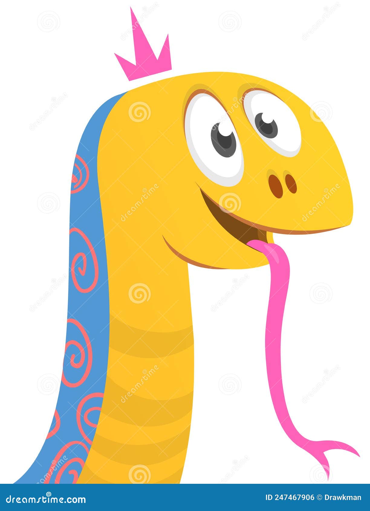 Cartoon Funny Snake. Vector Illustration Isolated Stock Vector ...