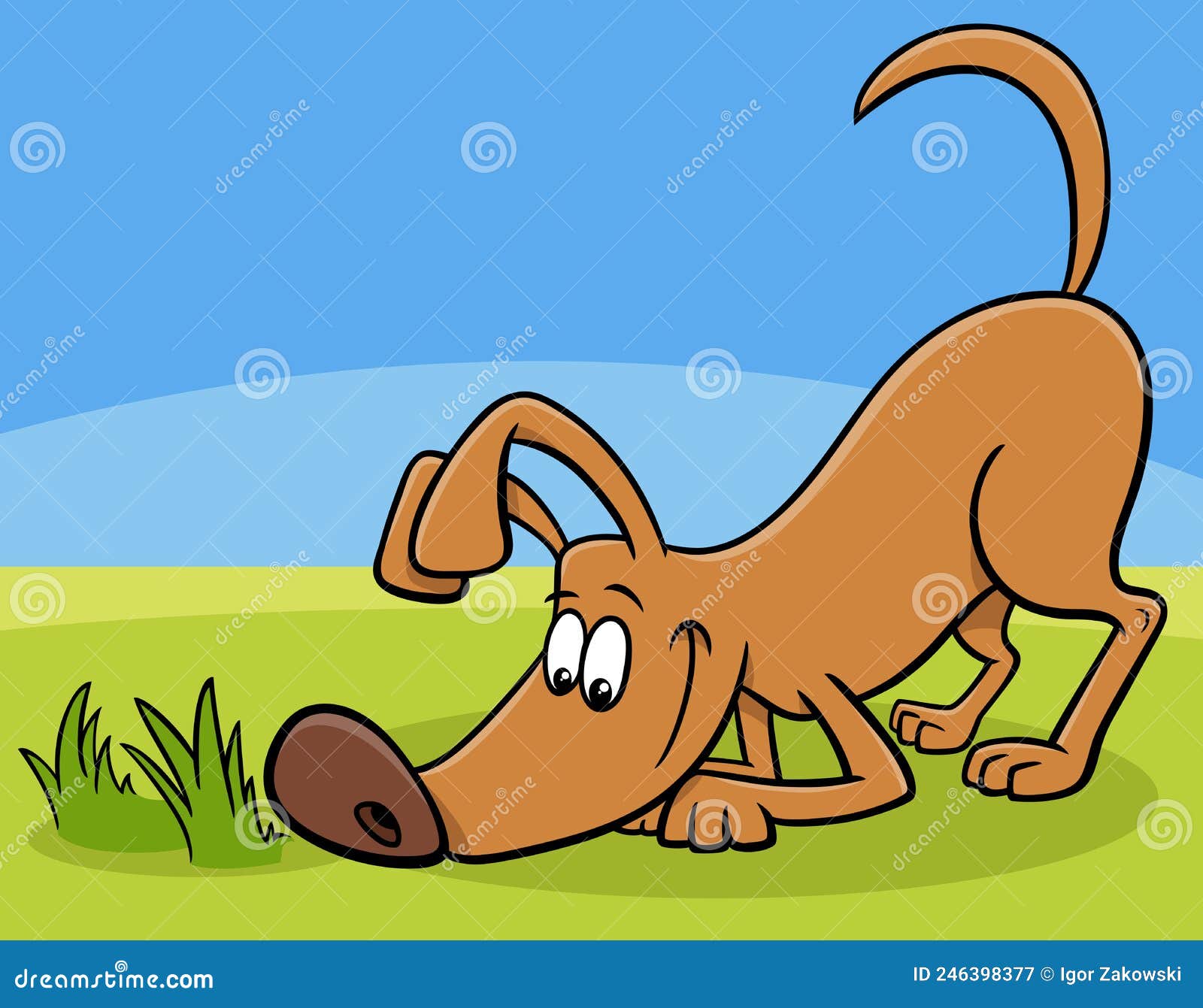 Cartoon Funny Sniffing Dog Comic Animal Character Stock Vector ... Cartoon Funny Sniffing Dog Comic Animal Character Stock Vector ...