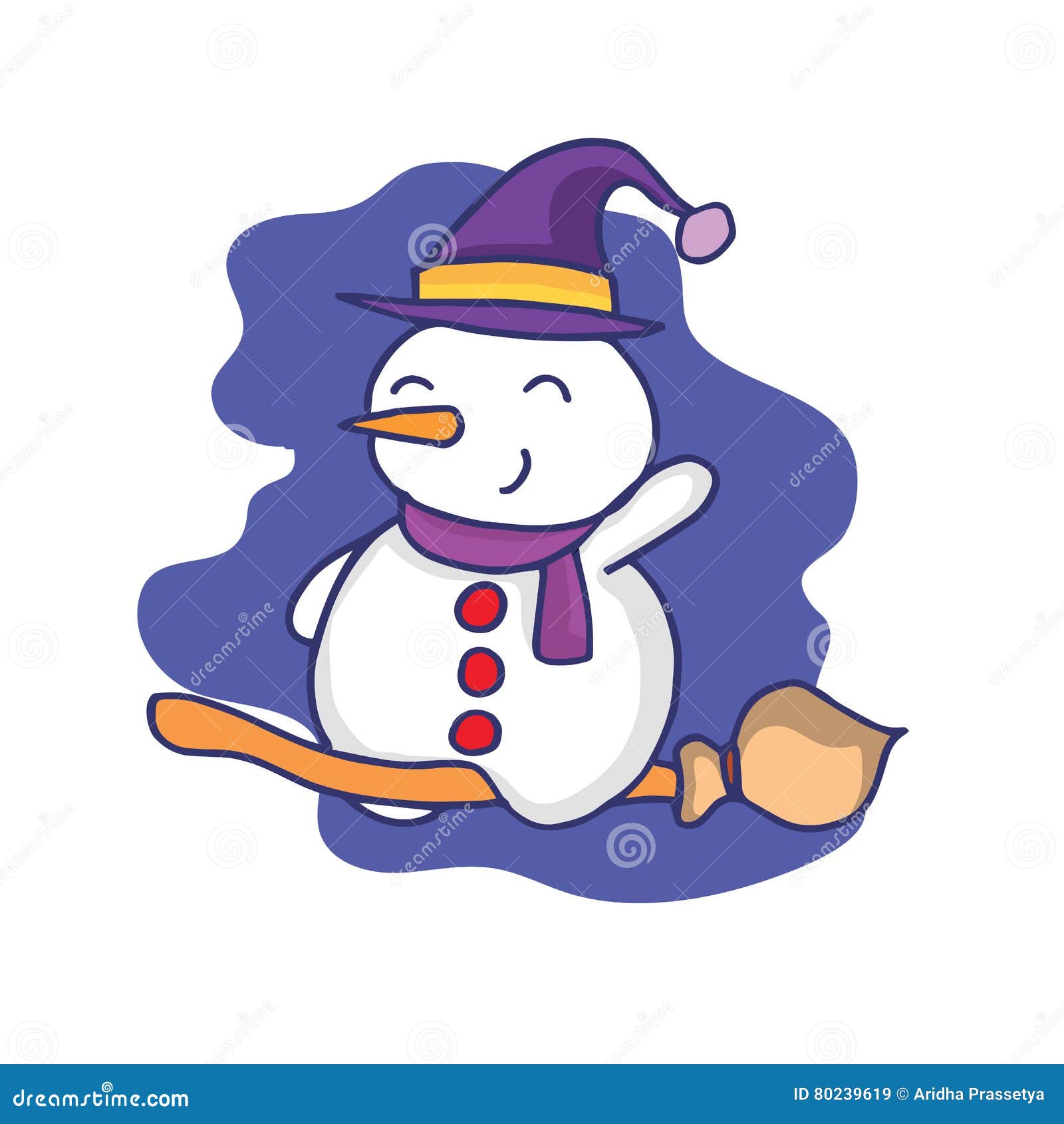 Cartoon Funny Snowman Flying Collection Stock Vector - Illustration of ...