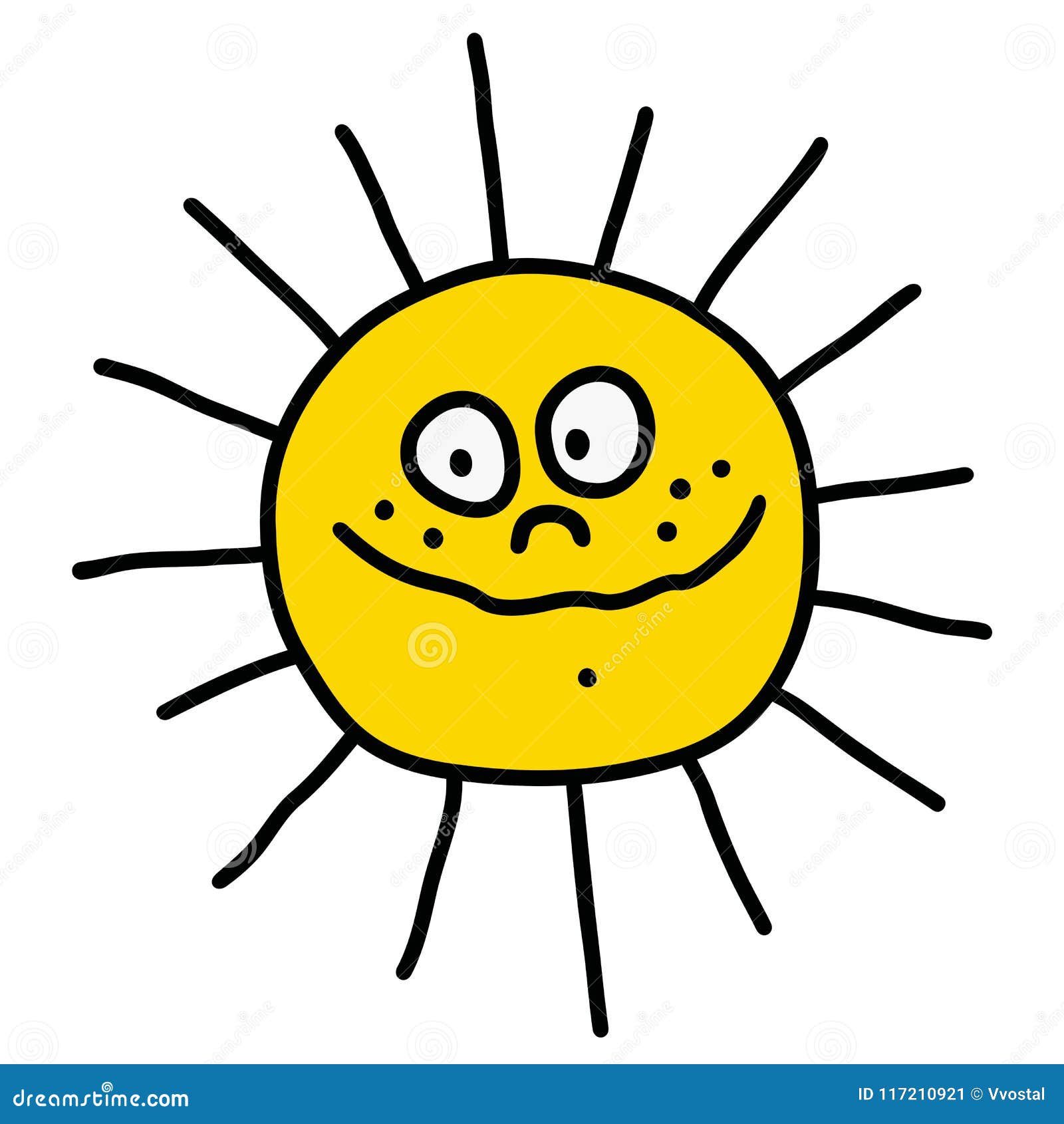 The cartoon of a funny sun stock vector. Illustration of happy - 117210921