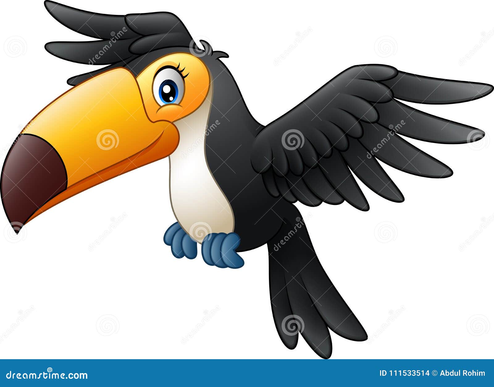 Cartoon Funny Toucan Flying Stock Vector - Illustration of creature ...