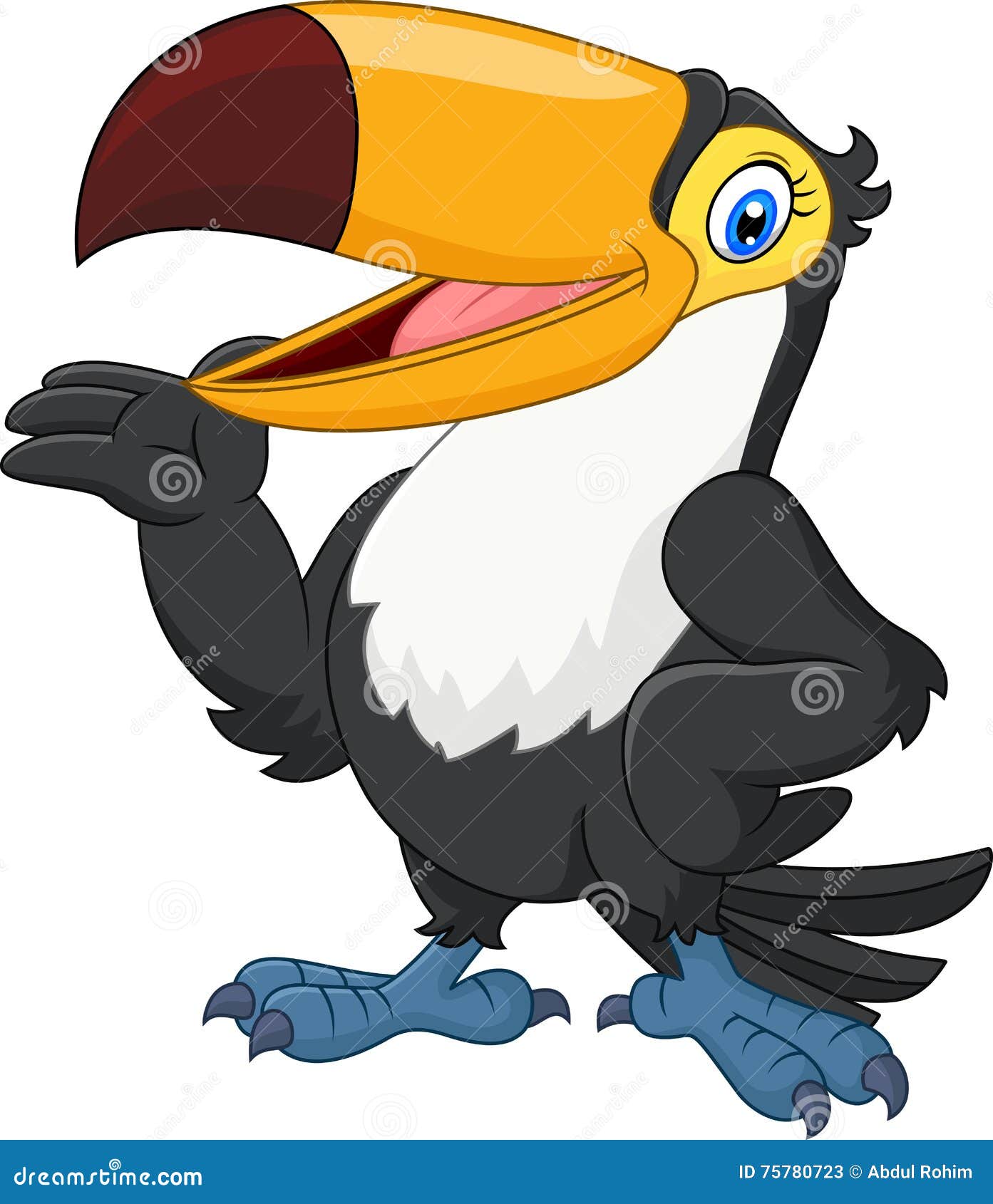 Cartoon Funny Toucan Presenting Stock Vector - Illustration of humor ...