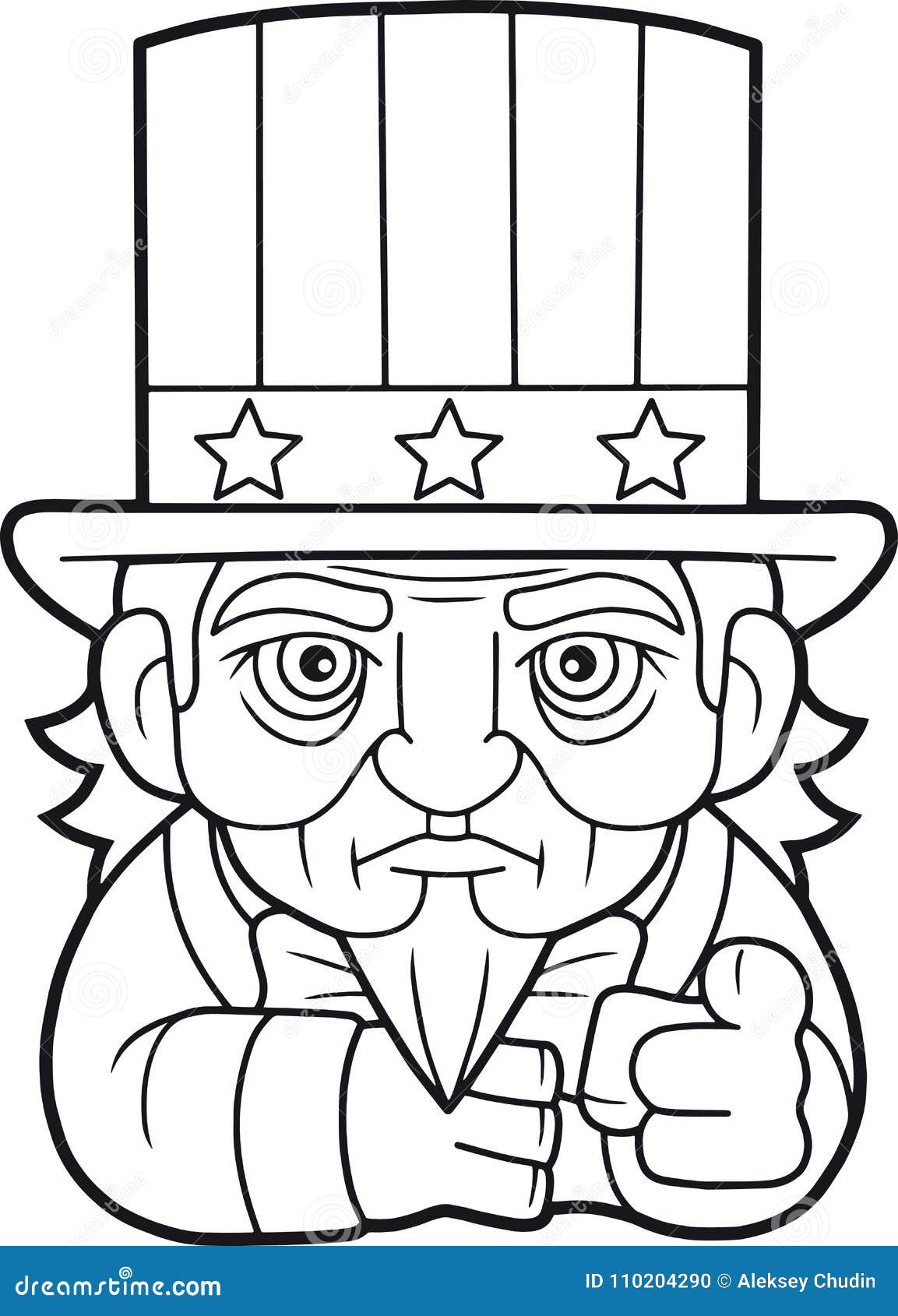 Funny Uncle Sam, Cute Illustration Stock Vector - Illustration of ...