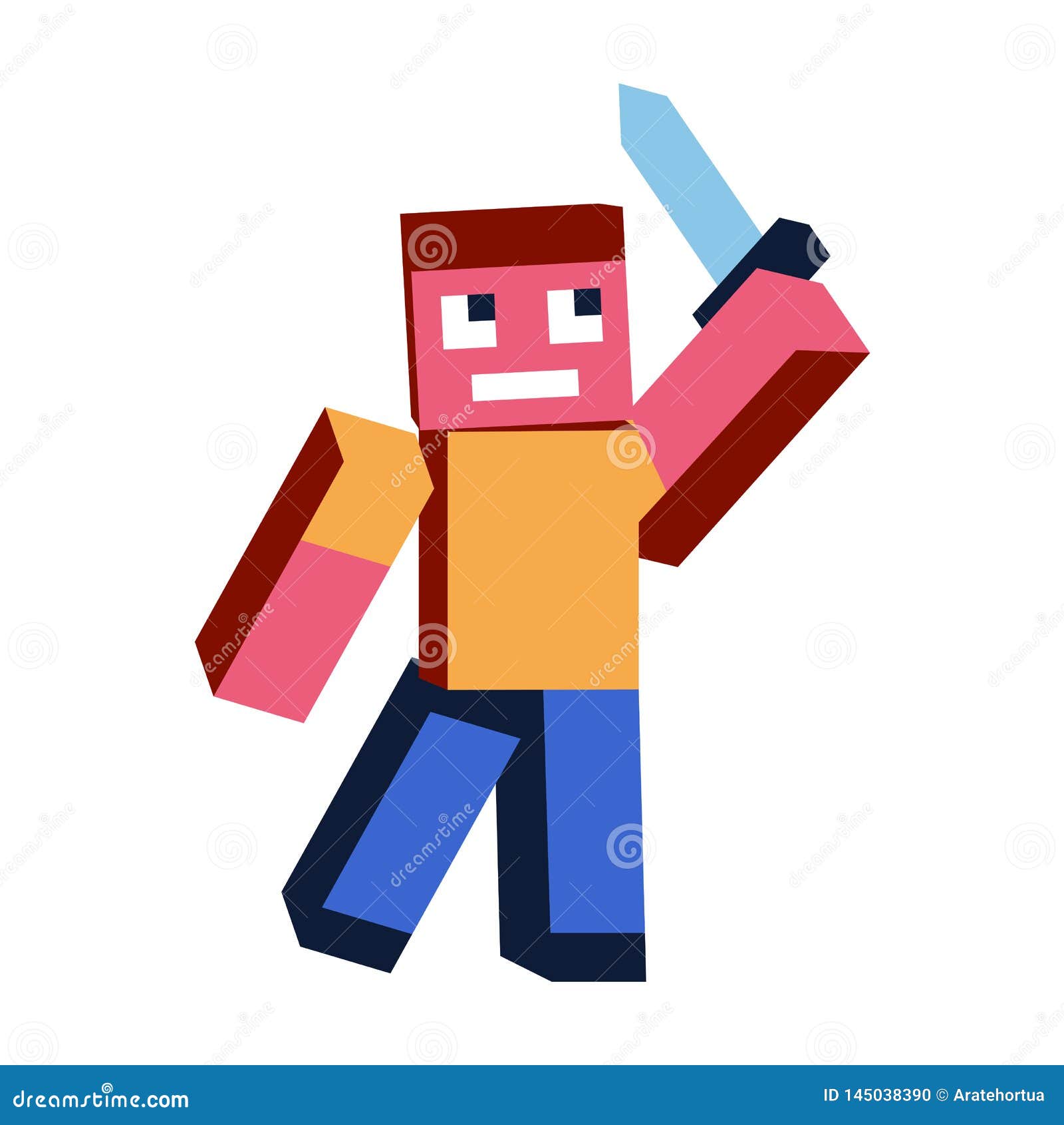 Cartoon Funny Video Game Character Isolated Stock Vector - Illustration ...
