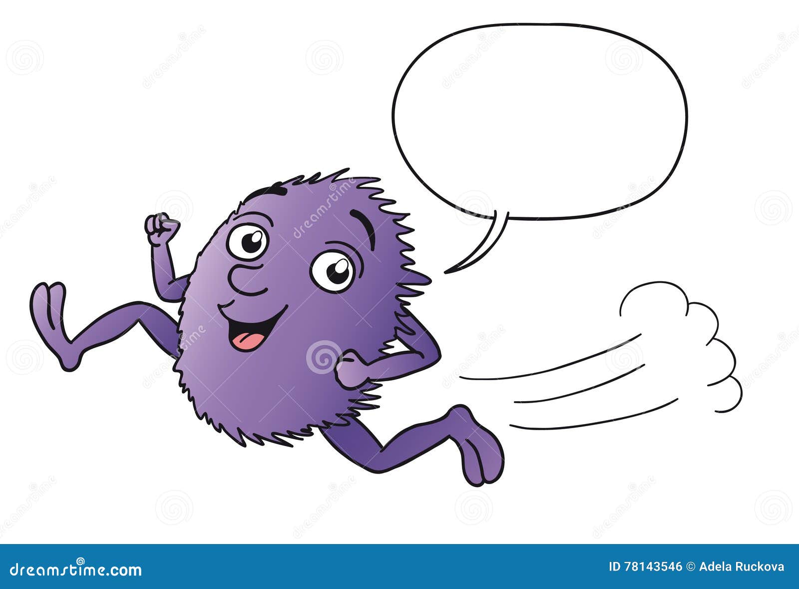 Cartoon Funny Violet Creature Running Stock Vector - Illustration of ...
