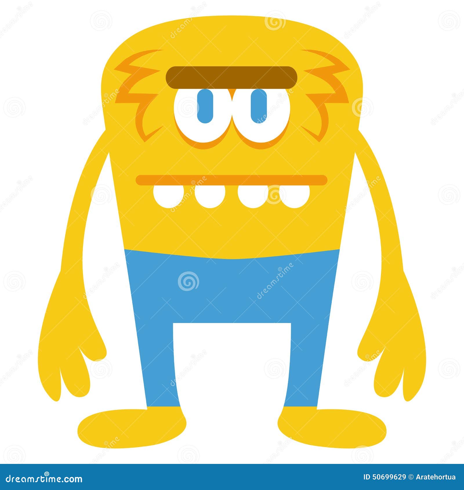 Cartoon Funny Yellow Monster Character Isolated Stock Illustration ...