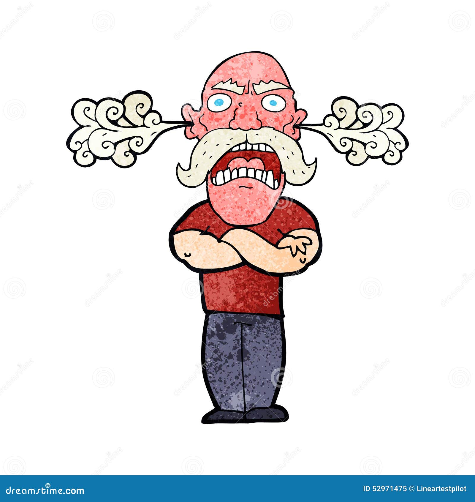 Cartoon Furious Man with Red Face Stock Illustration - Illustration of ...