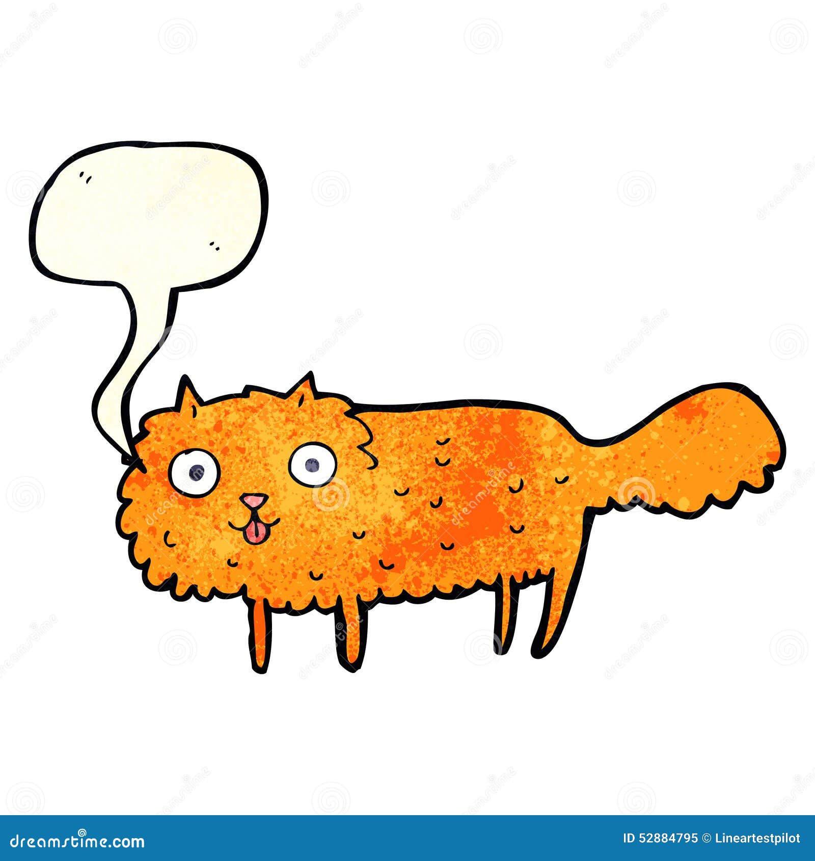 Cartoon Furry Cat with Speech Bubble Stock Illustration - Illustration ...