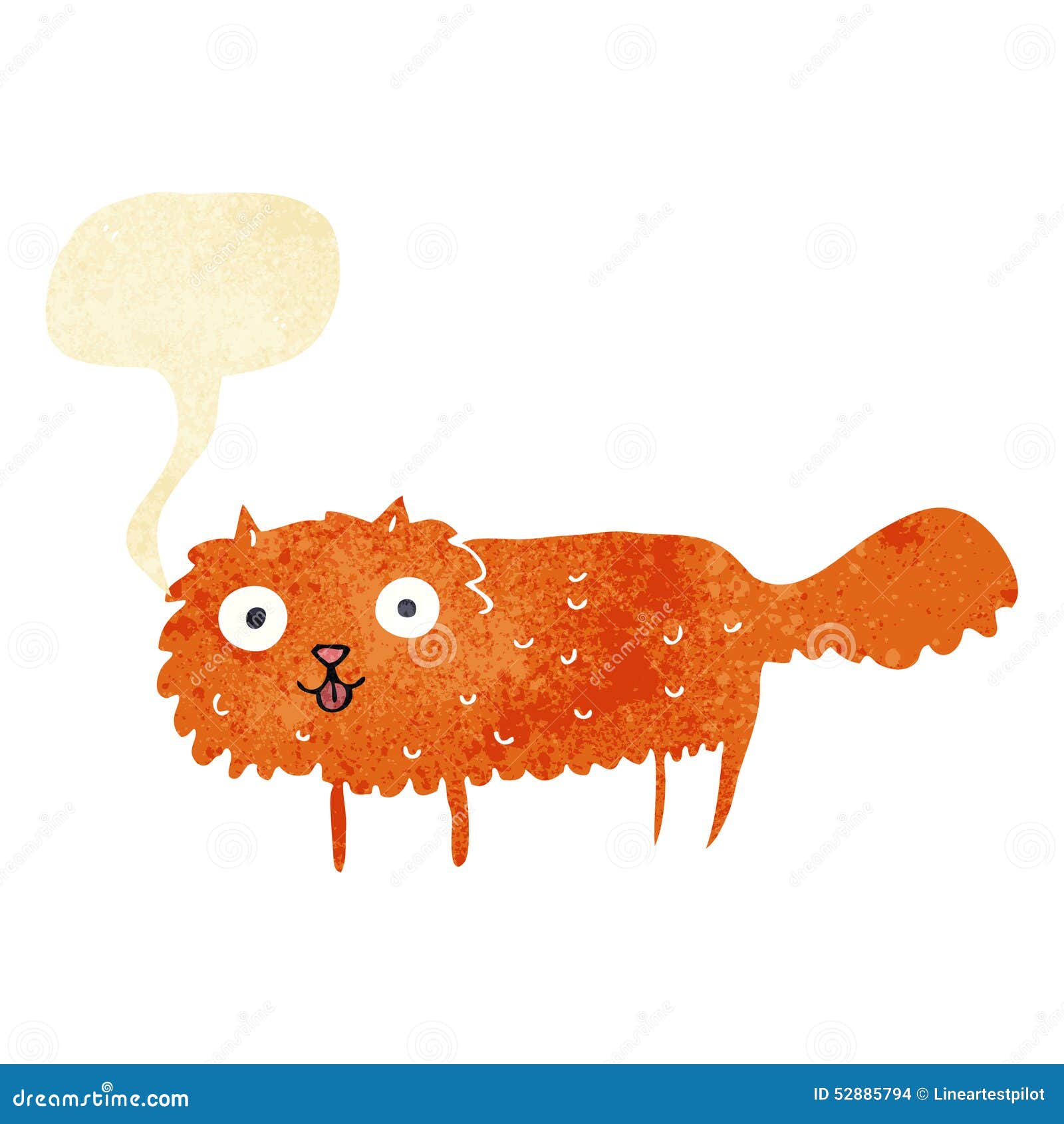Cartoon Furry Cat with Speech Bubble Stock Illustration - Illustration ...