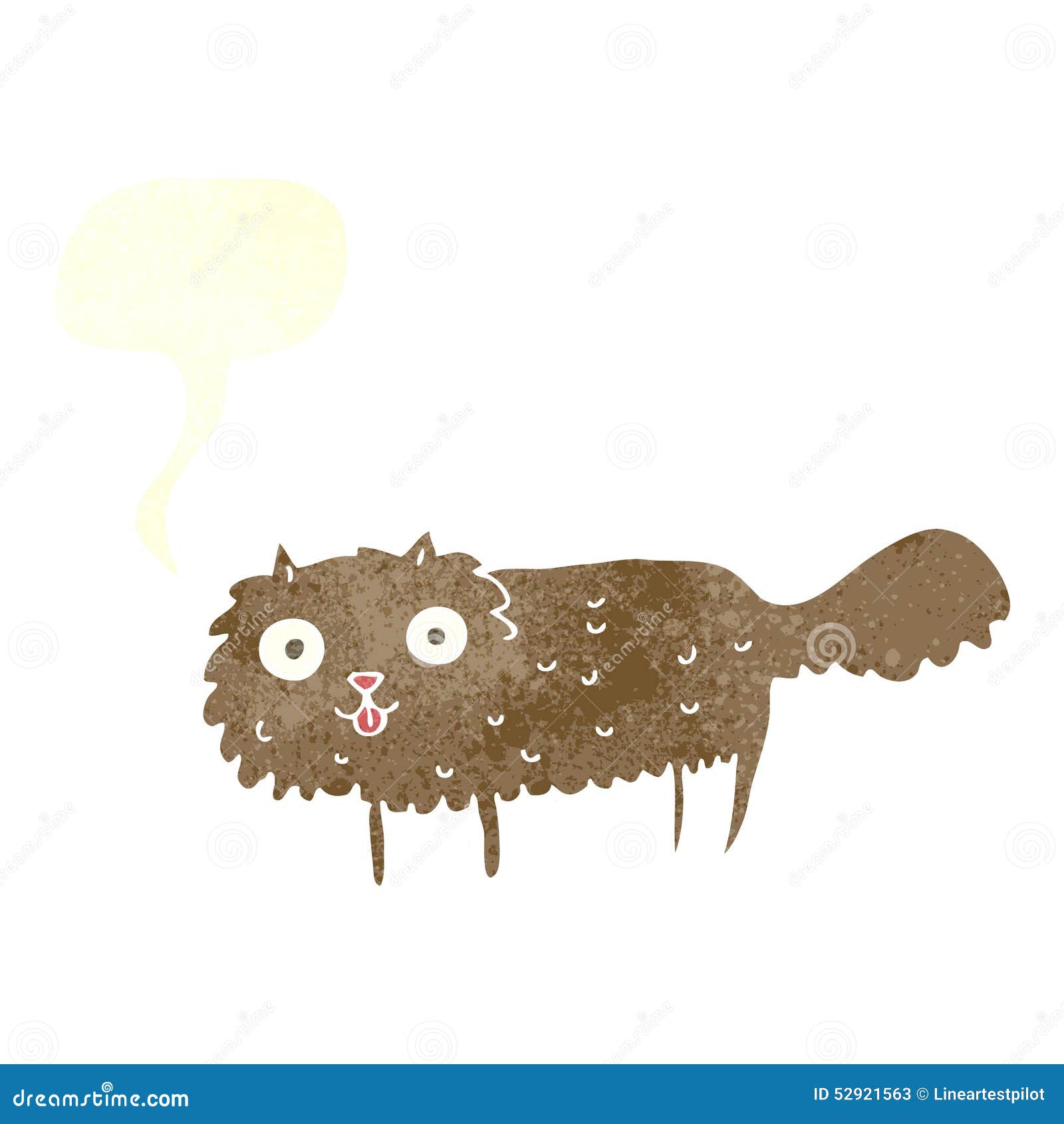 Cartoon Furry Cat with Speech Bubble Stock Illustration - Illustration ...