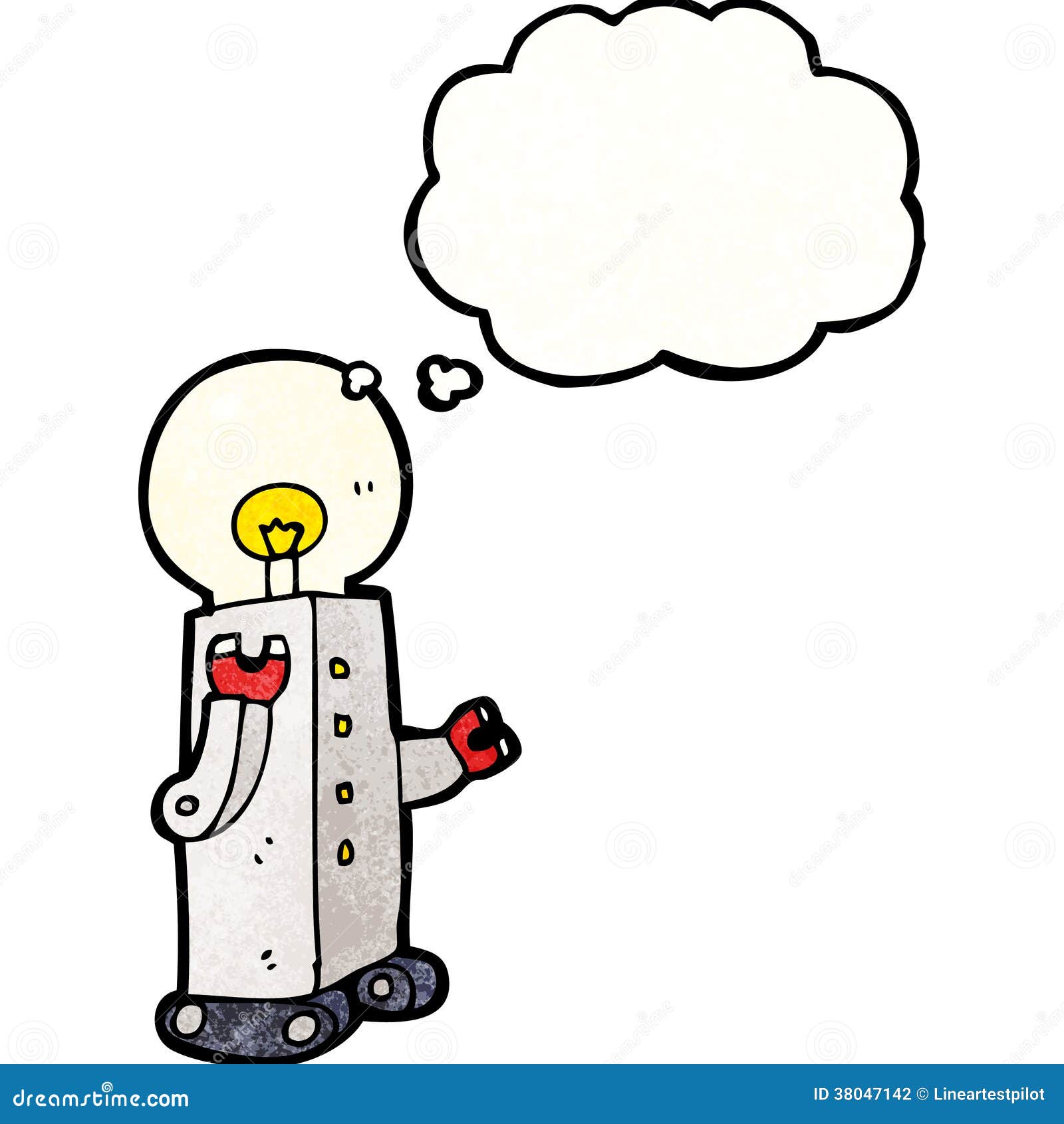 Cartoon Futuristic Robot Vector Illustration | CartoonDealer.com #38047142
