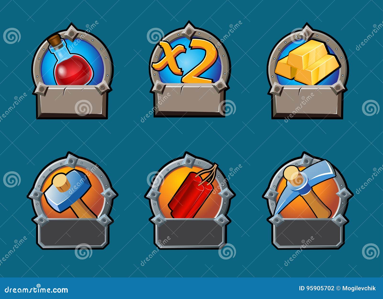 Cartoon Game Buttons Collection Stock Vector - Illustration of full ...