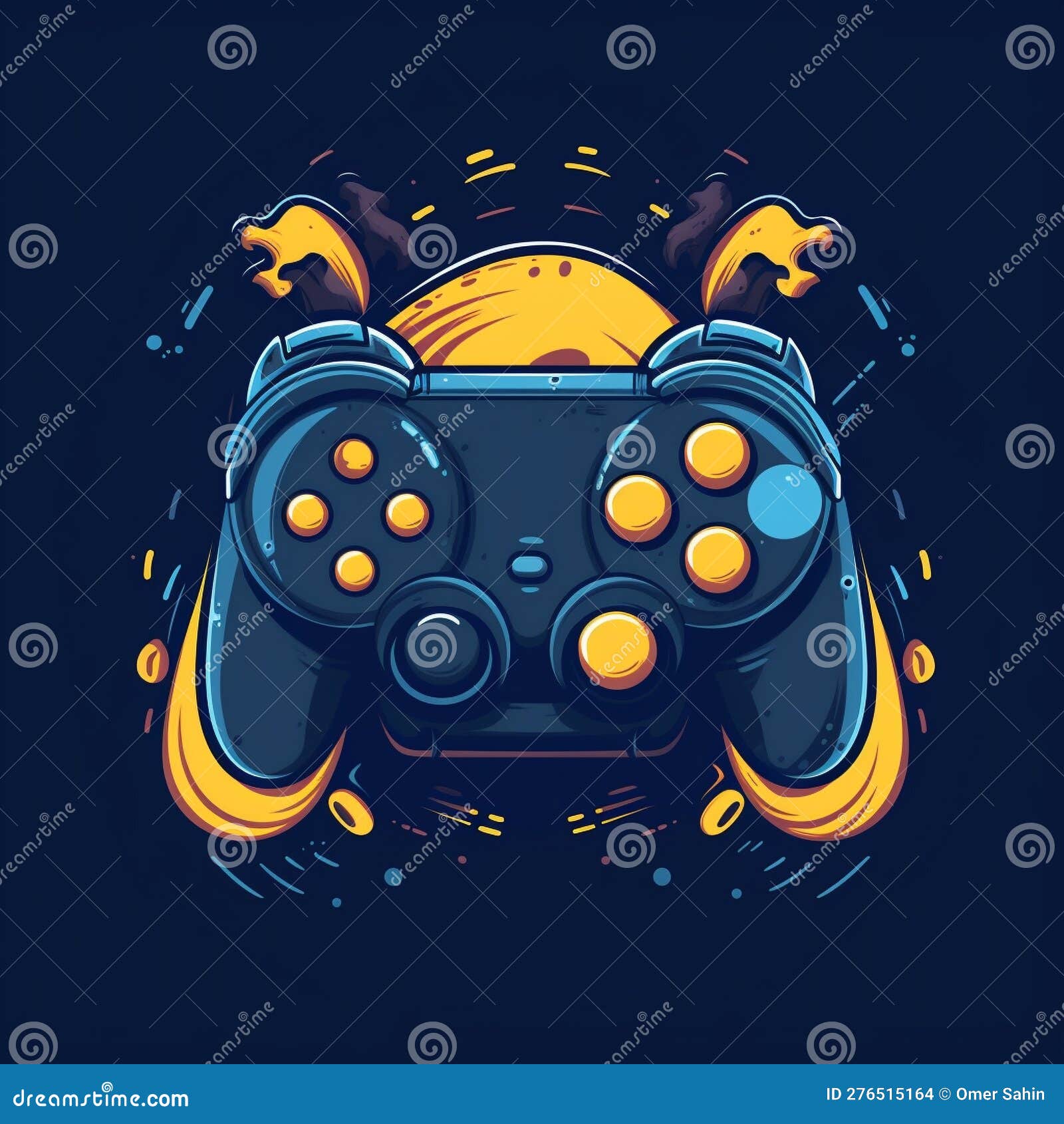 Cartoon Game Controller for a Gaming Brand Stock Illustration ...