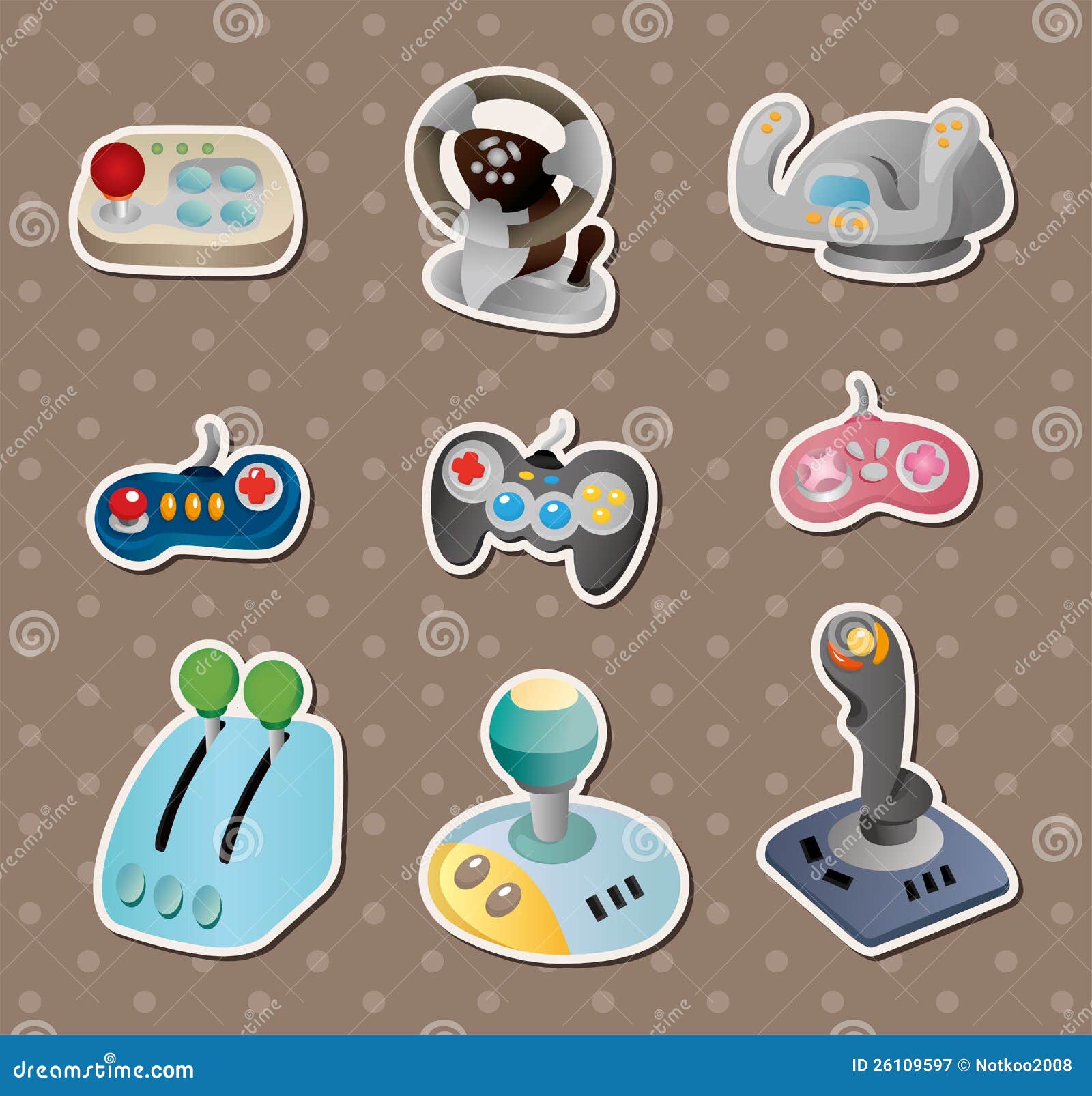Cartoon Game Joystick Stickers | CartoonDealer.com #26109597