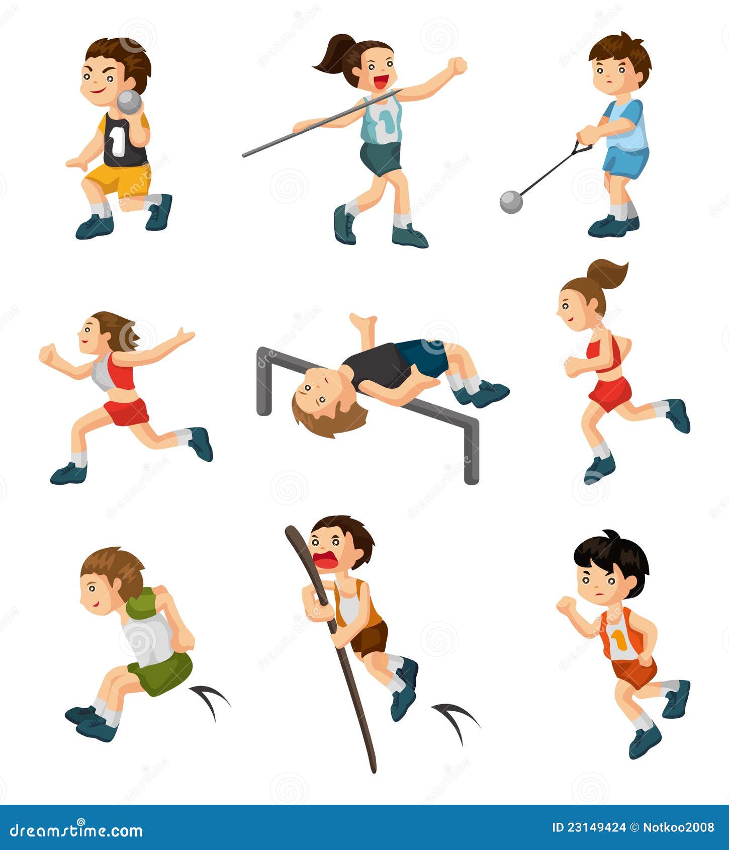 Girl Discus Thrower Turning To Throw Cartoon Vector | CartoonDealer.com ...
